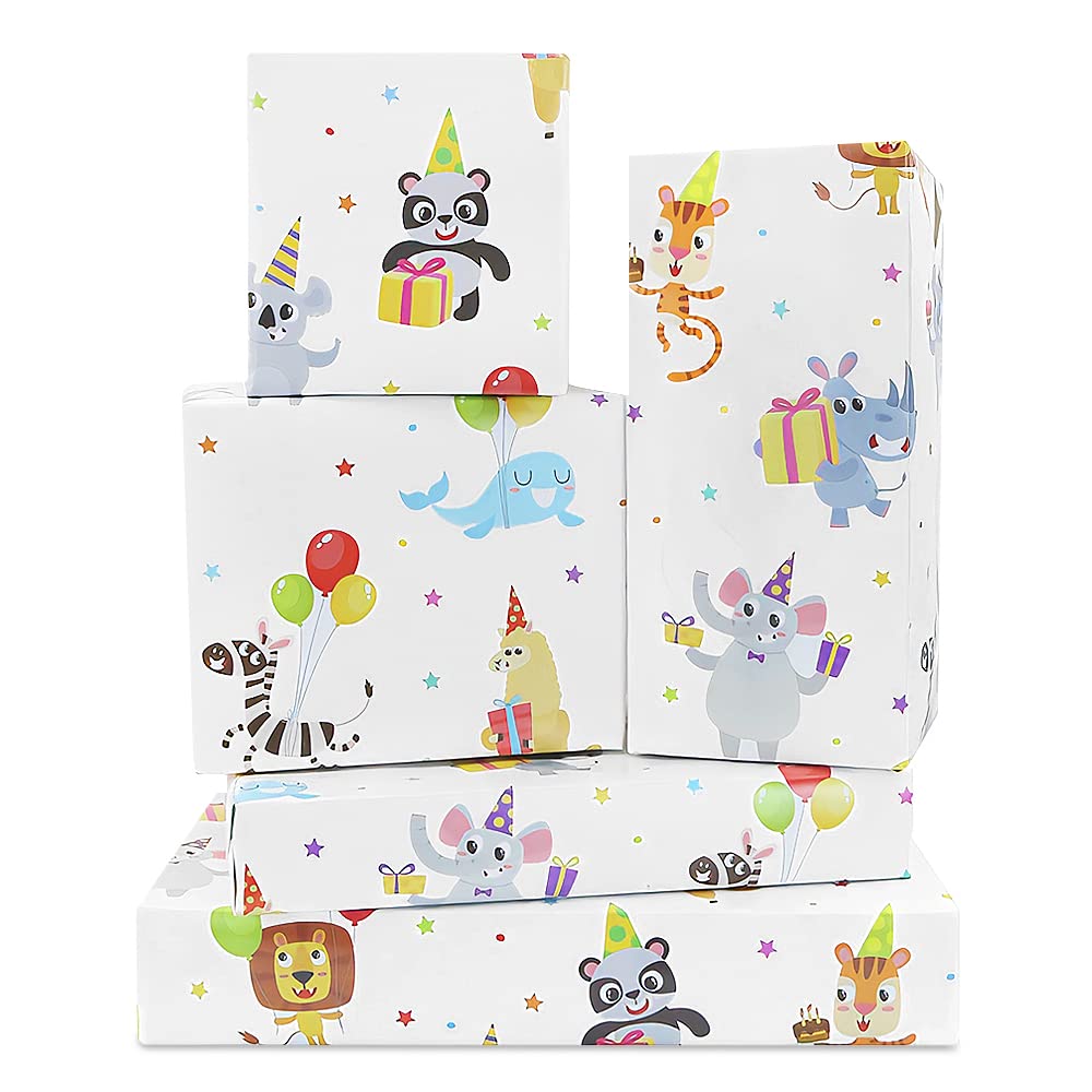 Kids Birthday Wrapping Paper OIF8 for Boys Girls Baby, Folded Flat Gift ...