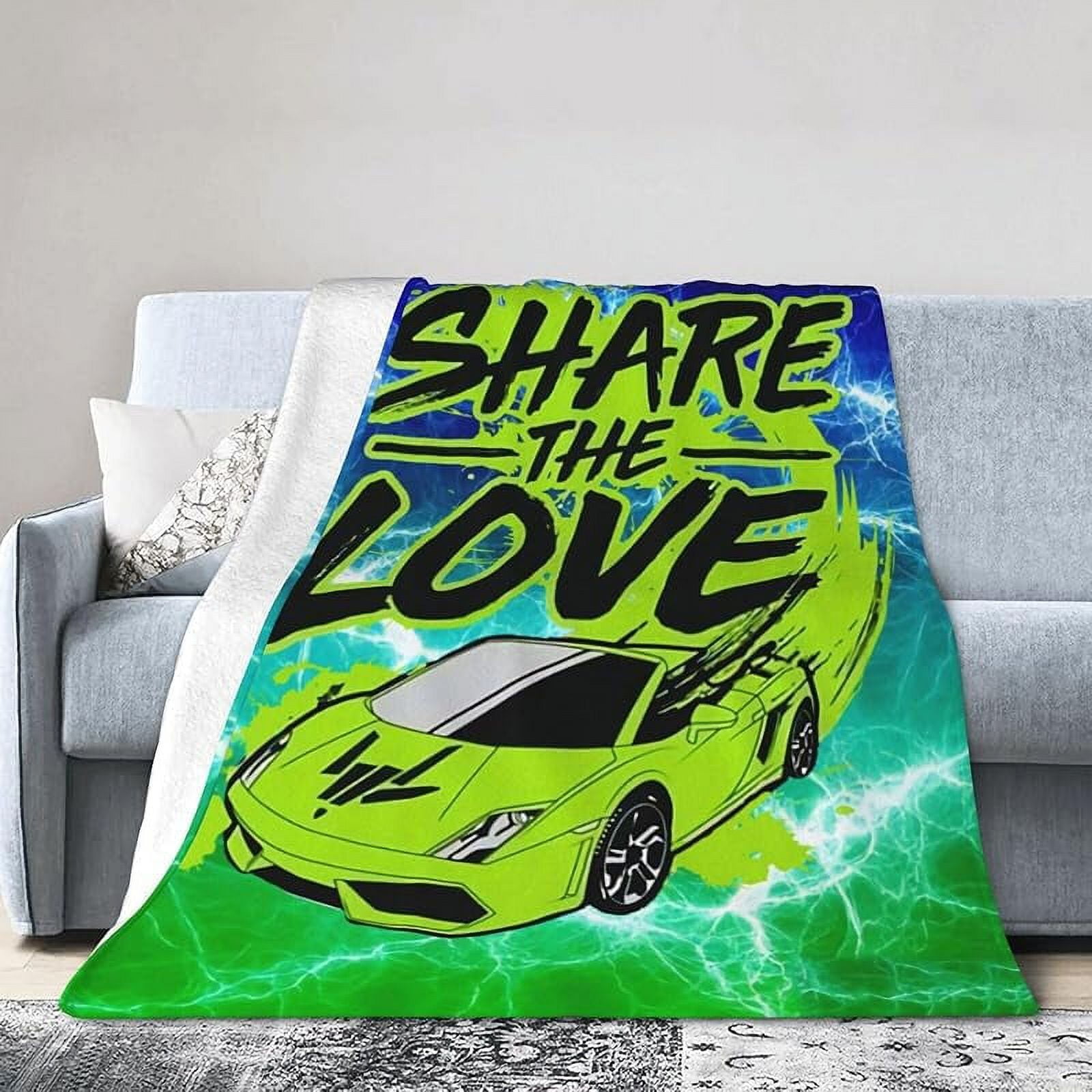 Kids Blanket Super Soft and Warm Plush Blankets Share The Love Printed ...