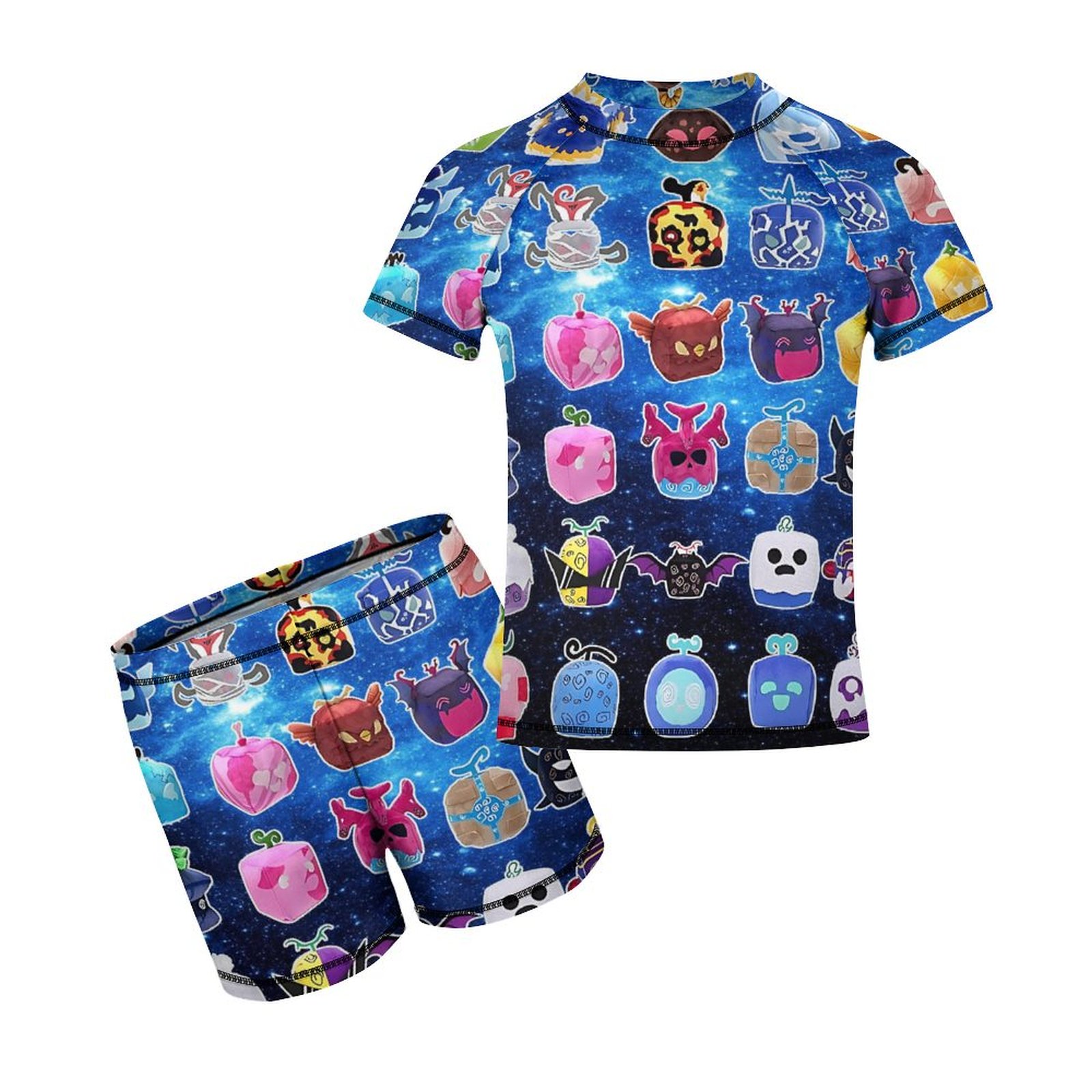 Kids Blox Fruits Boys Short Sleeve Bathing Suit 2 Piece Rash Guard ...