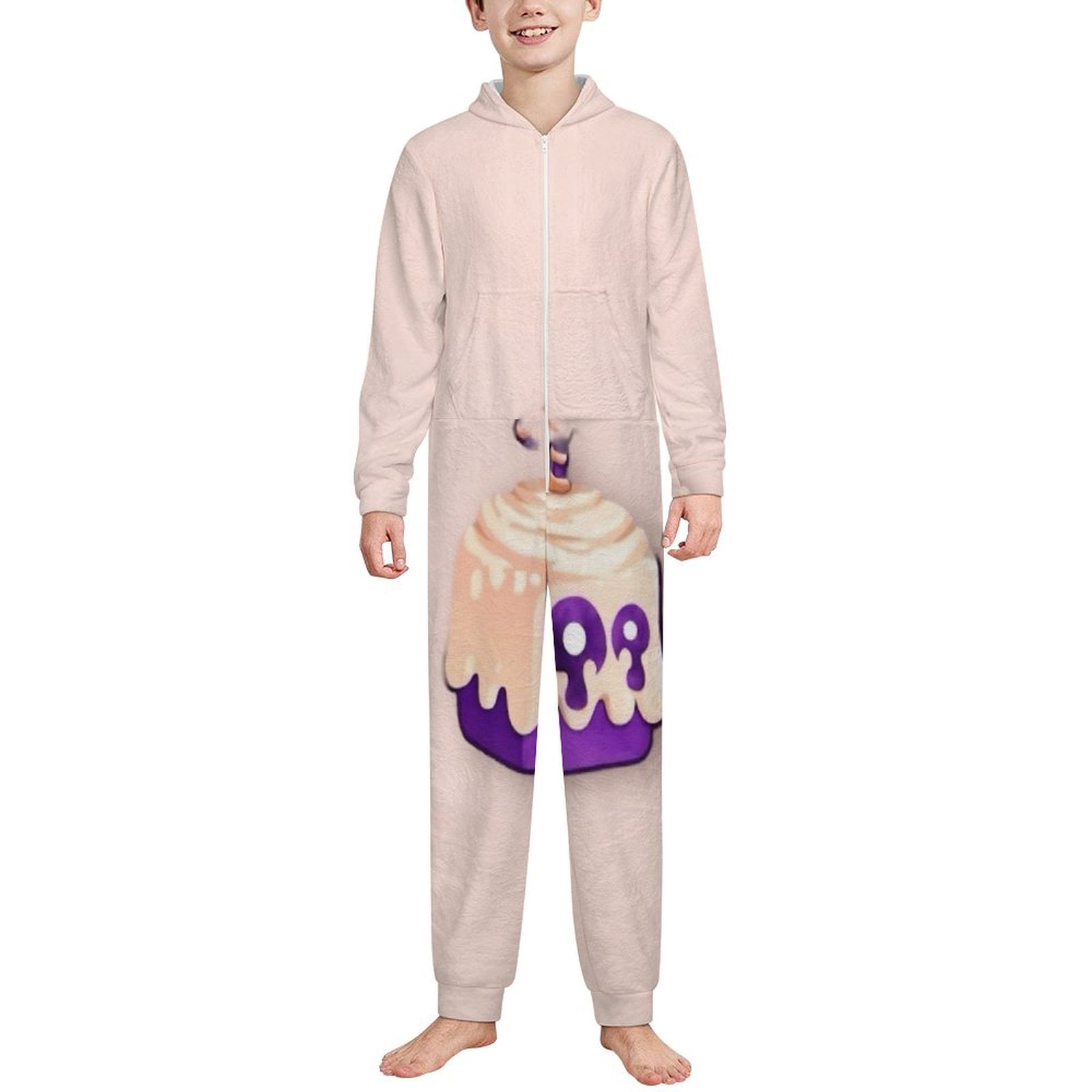 Kids Blox Fruits Onesie Pajamas Zip Up One Piece Sleepwear Fleece ...