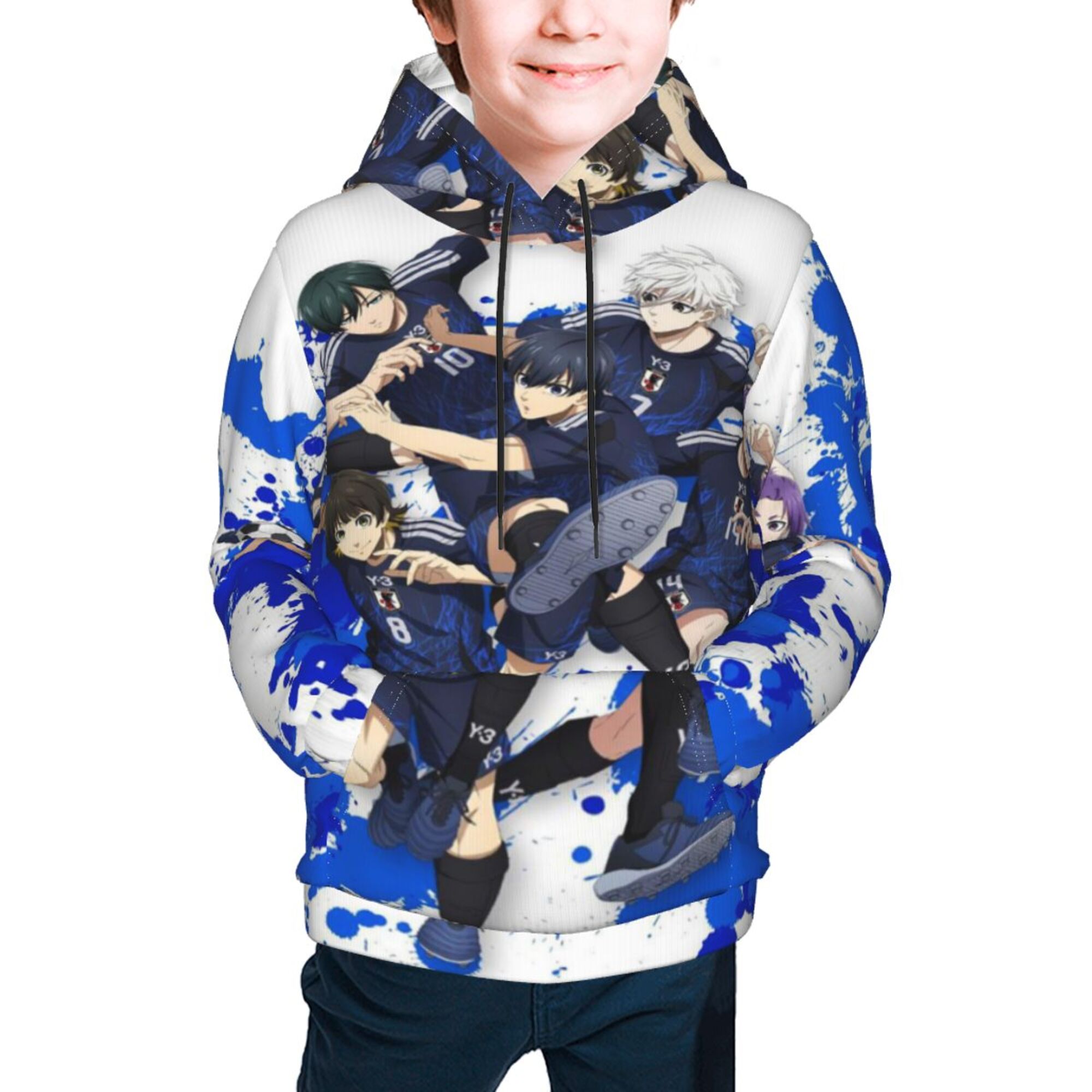 Kids Blue Loc-,K Pullover Hoodie With Pocket 3d Printed Novelty Anime ...