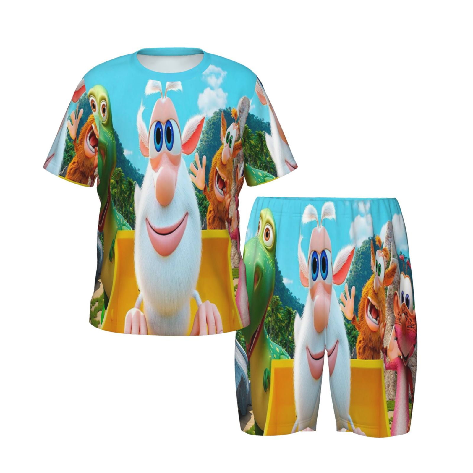 Kids Boo-Ba Pajamas Set Cartoon Shirts And Short Set Summer Pajama ...