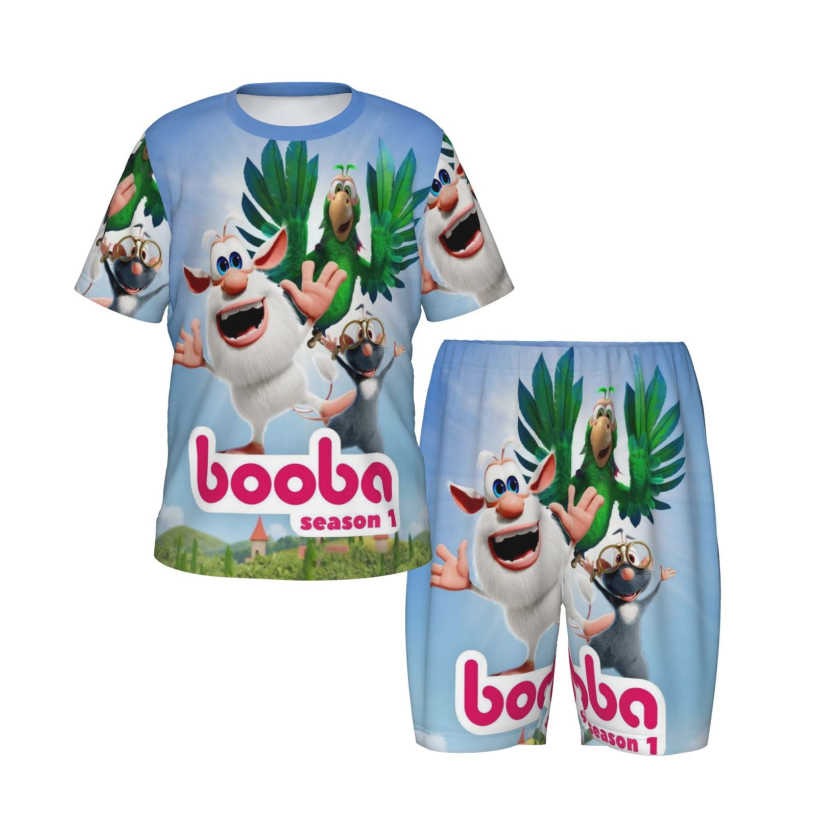 Kids Boo-Ba Pajamas Set Cartoon Shirts And Short Set Summer Pajama ...