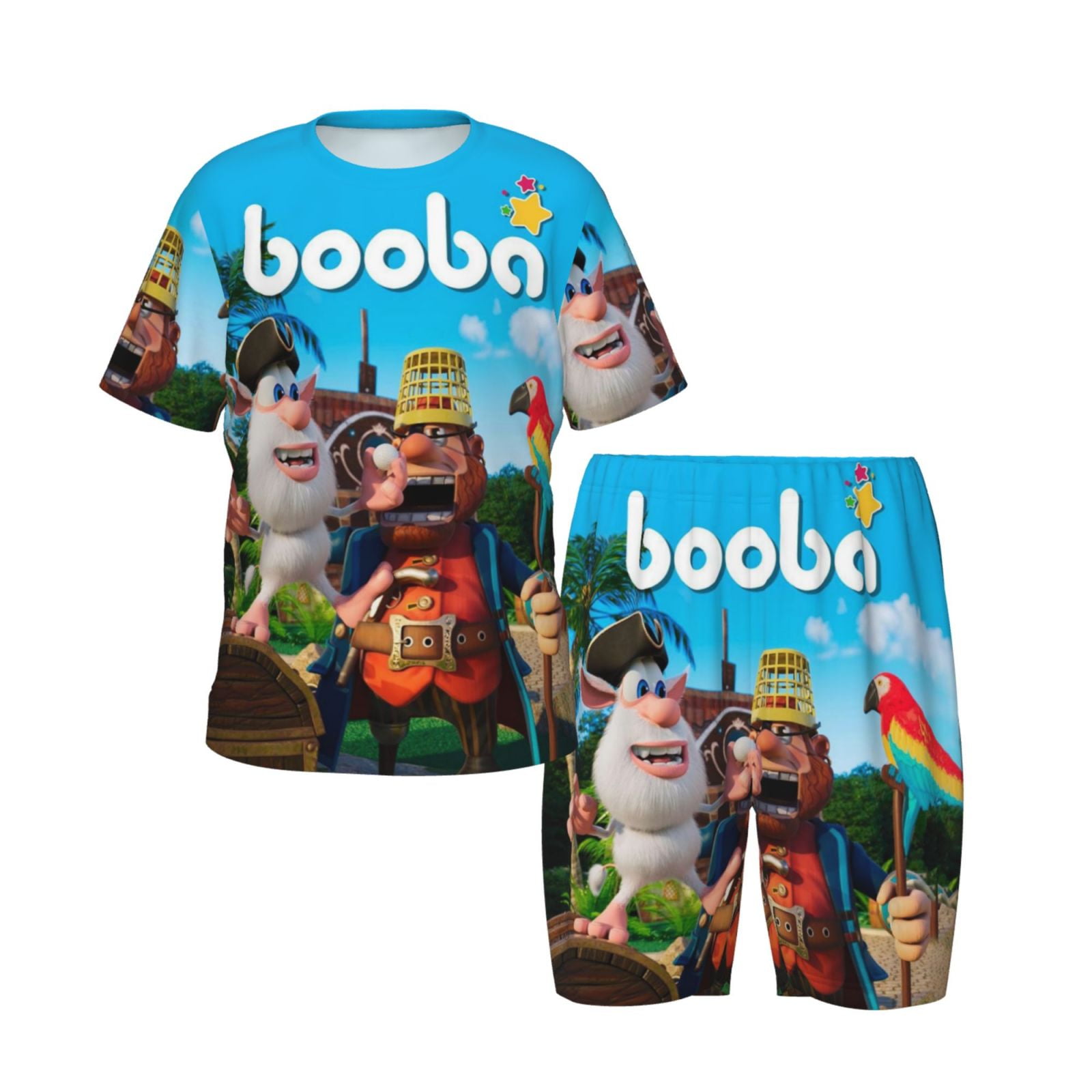 Kids Boo-Ba Pajamas Set Cartoon Shirts And Short Set Summer Pajama ...