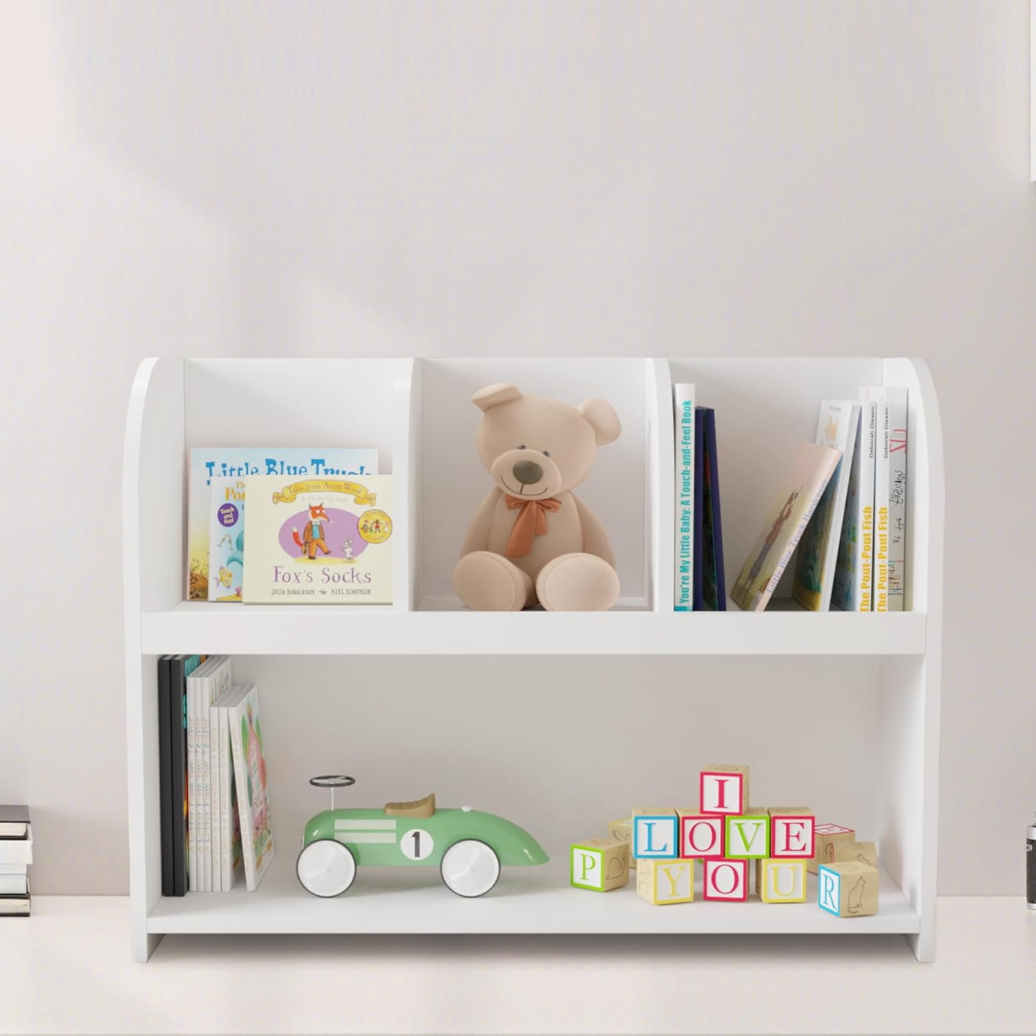 Kids Bookcase, Storage Book Shelf with 4 Compartments,Kids Book RackToy ...