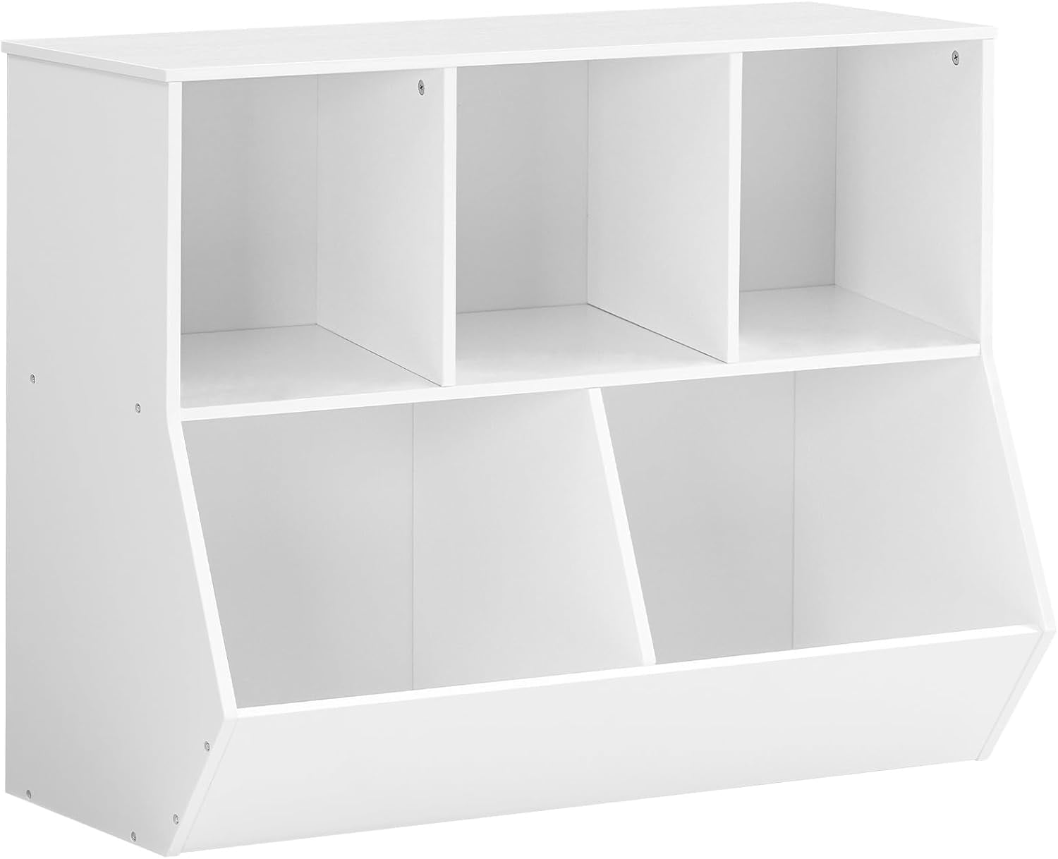 Kids Bookshelf - 39.4" L Toy Storage Cabinet, Bookcase Footboard, Cubby ...