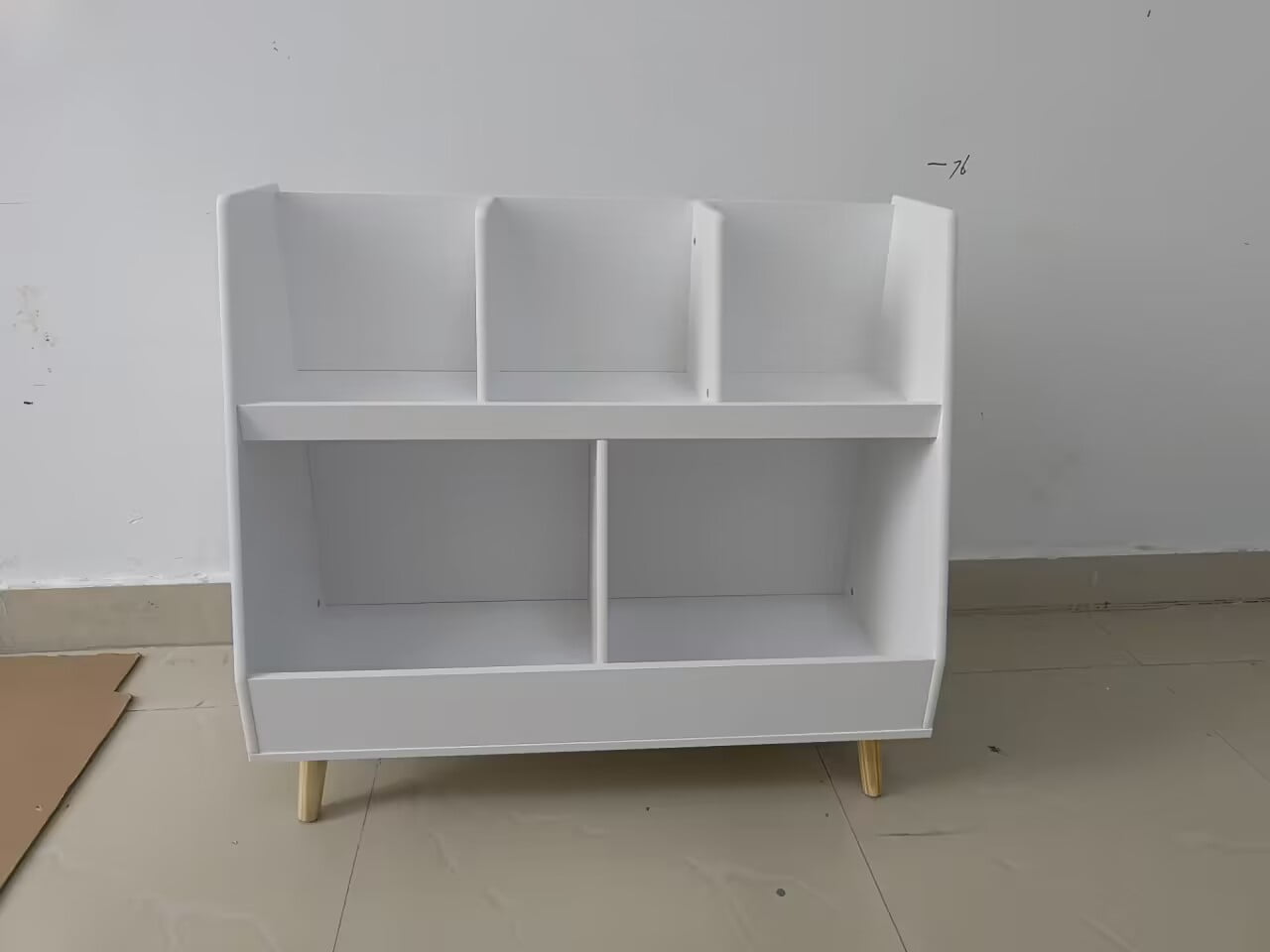 Kids Bookshelf and Toy Organizer, 5 Cubbies Wooden Open Bookcase, 2 ...