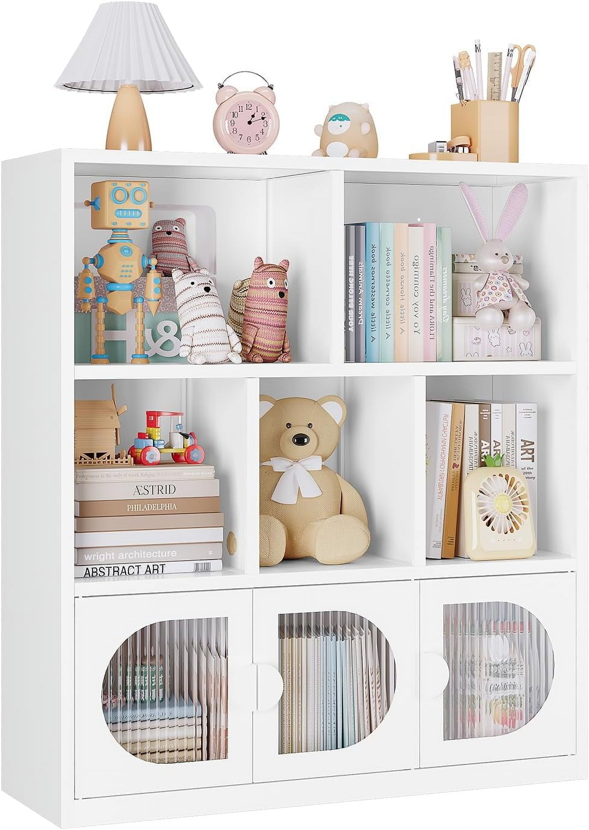 Kids Bookshelf and Toy Storage, 3-Tier Metal Bookcase for Kids ...
