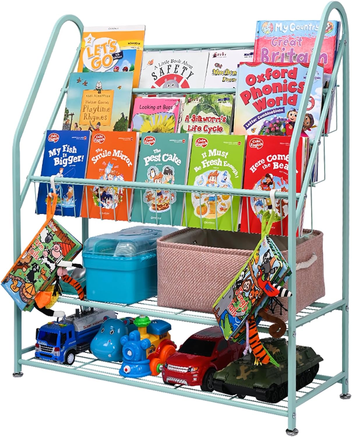 Kids Bookshelf Toy Storage, Bookcase Shelf for Children Room, 5-Tier ...