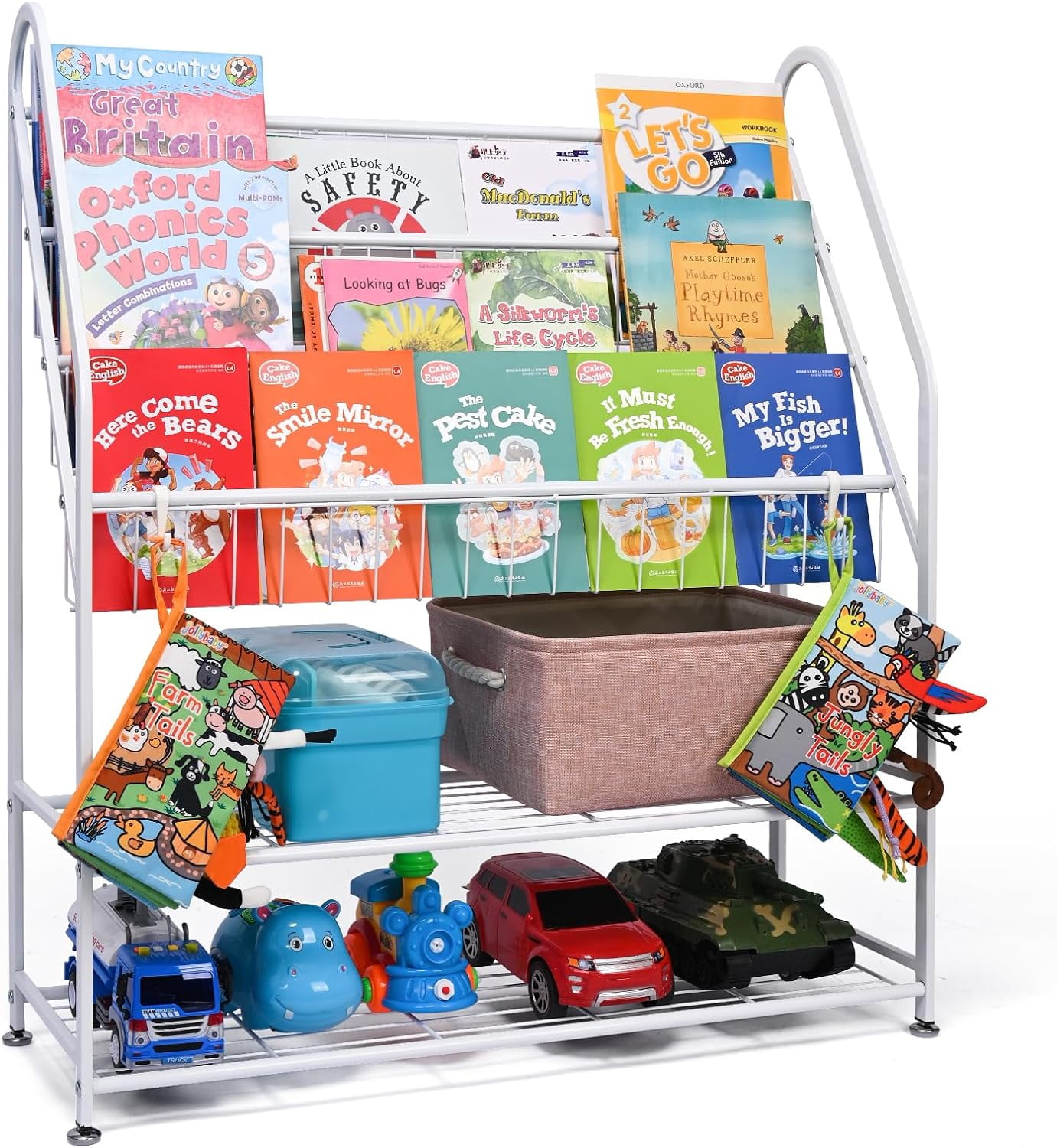 Kids Bookshelf Toy Storage, Bookcase Shelf for Children Room, 5-Tier ...