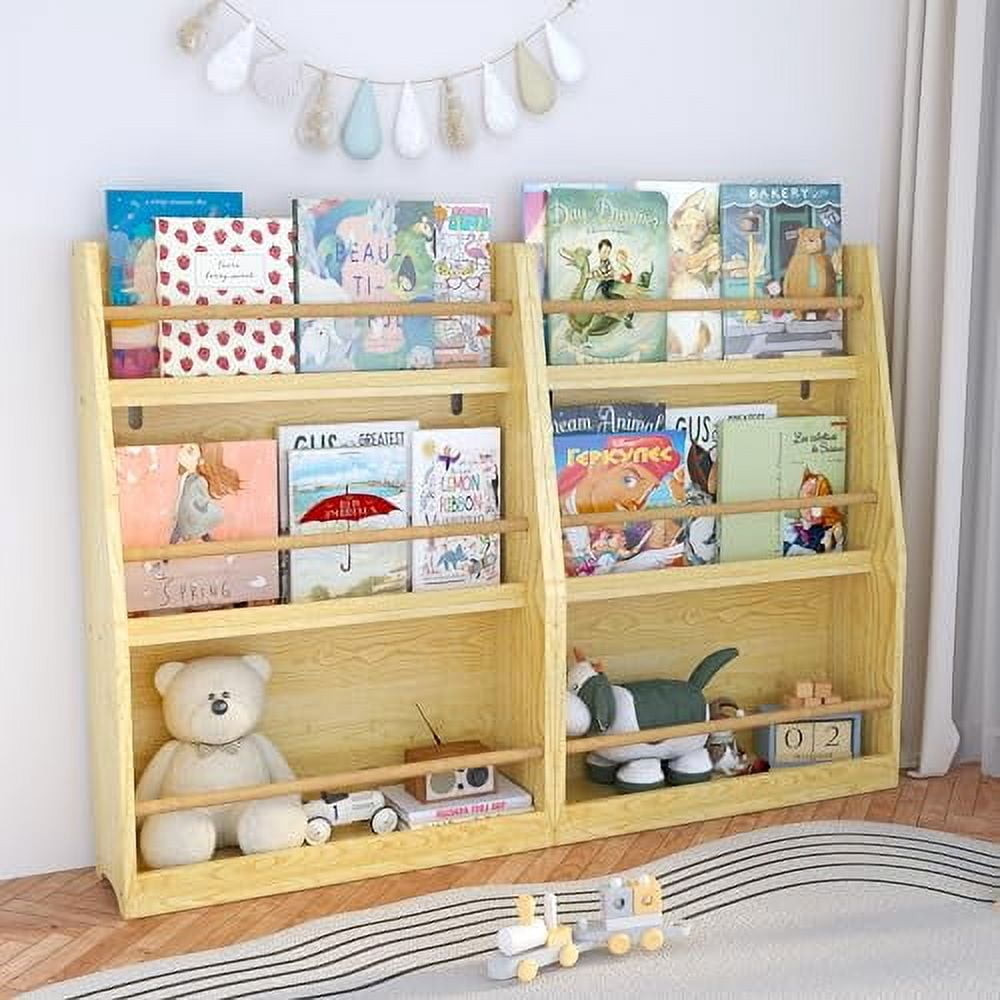 Kids Bookshelf Wooden 3-Tier, Kids Bookcase Rack for Kids Rooms, Small ...