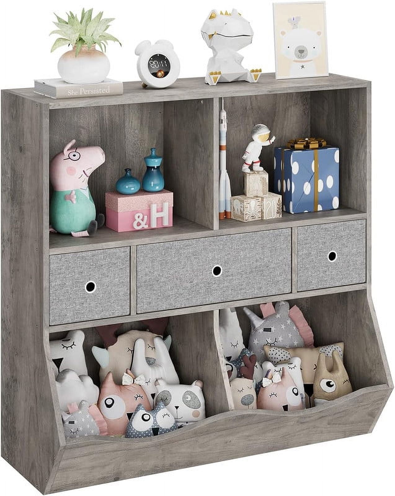 Kids Bookshelf and Bookcase Toy Storage Multi Shelf with Cubby ...