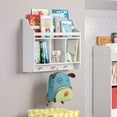 Kids Bookshelf with 3 Cubbies & Hooks - Book Nook Wall Bookshelf for ...