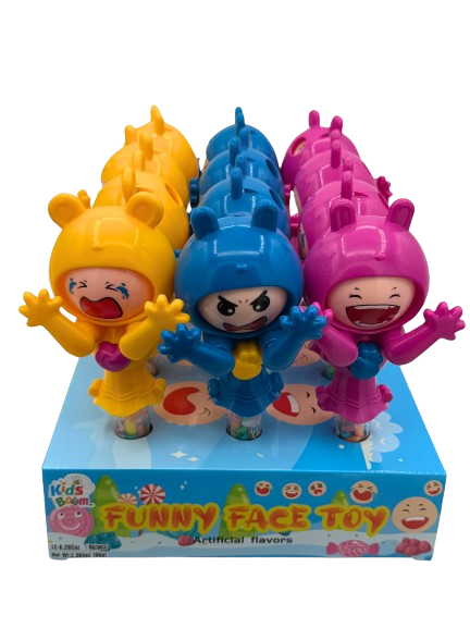 Kids Boom Funny Face Toy with Candy – 12 Pack, Interactive Lollipop ...