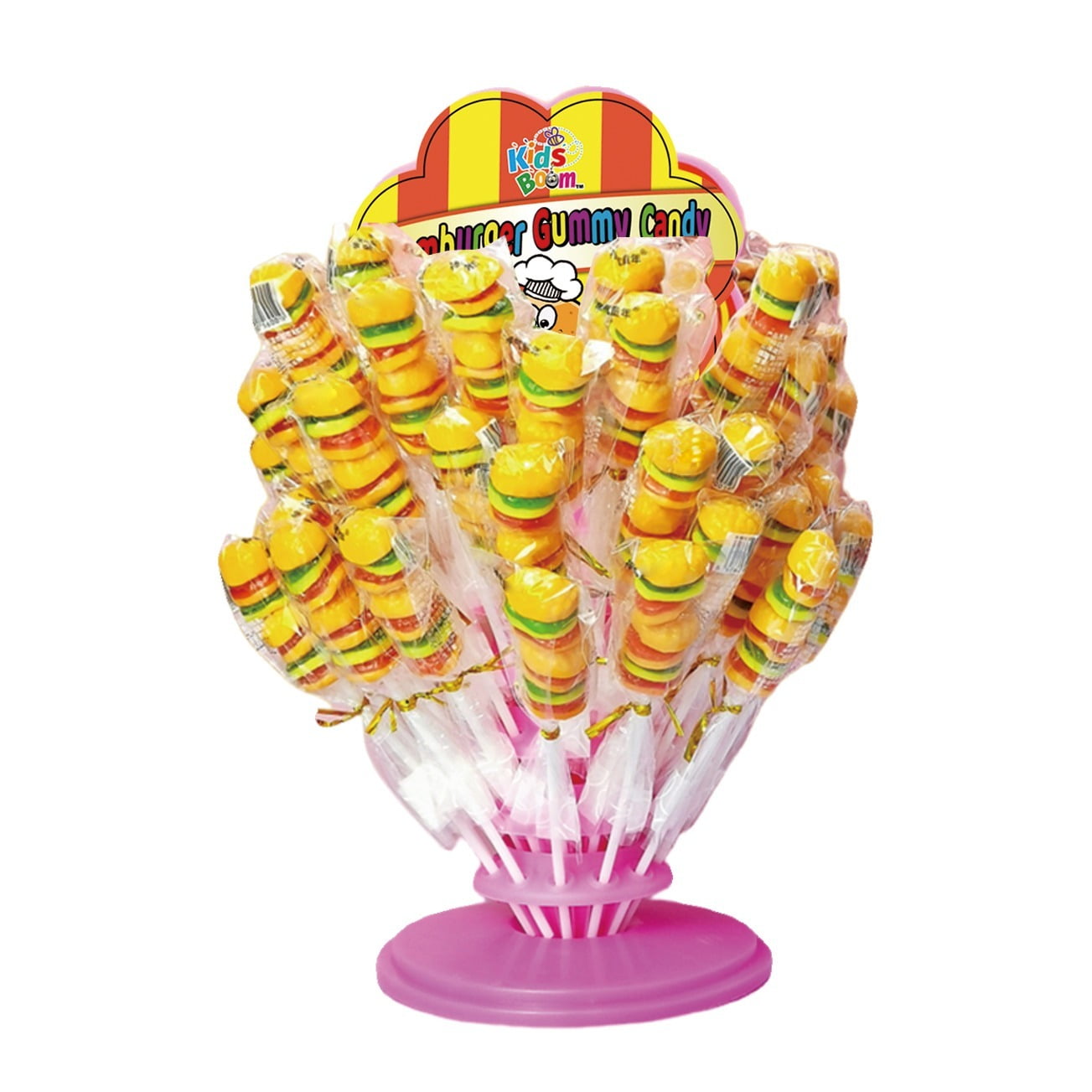 Kids Boom Hamburger Gummy Candy - 1080g (60 Pack) - Fun Fruit Flavors ...