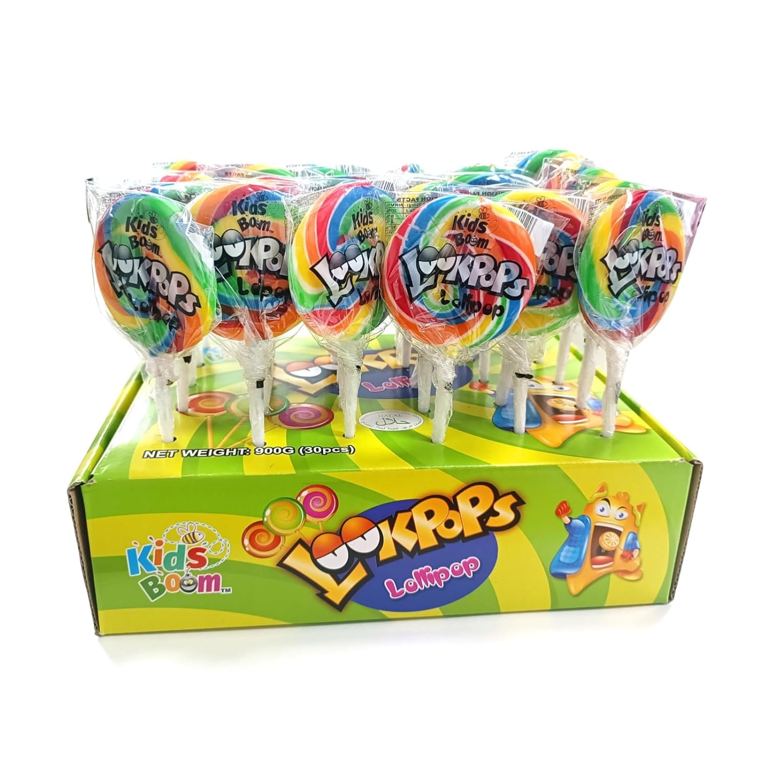 Kids Boom LookPops Jumbo Mixed Fruit Swirl Lollipops, 30 Count ...