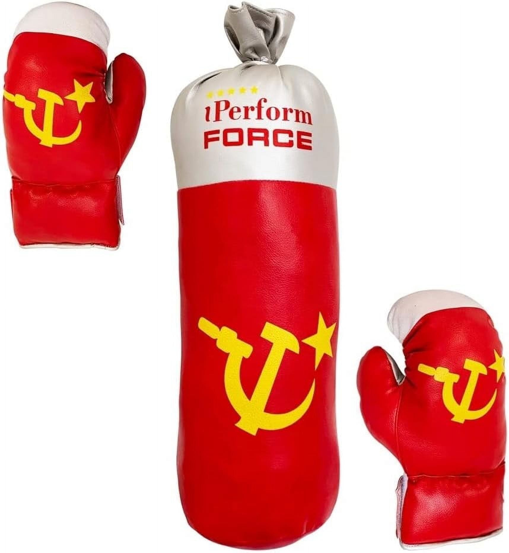 Kids Boxing Gift Set Russian Theme 6 Oz Gloves & Punching Bag for MMA ...