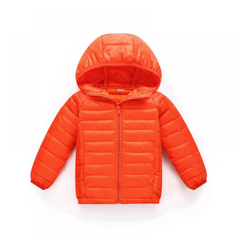 Kids Boy Girl Outerwear Winter Warm Hooded Puffer Jacket Lightweight Water-Resistant Puffer Hood ...