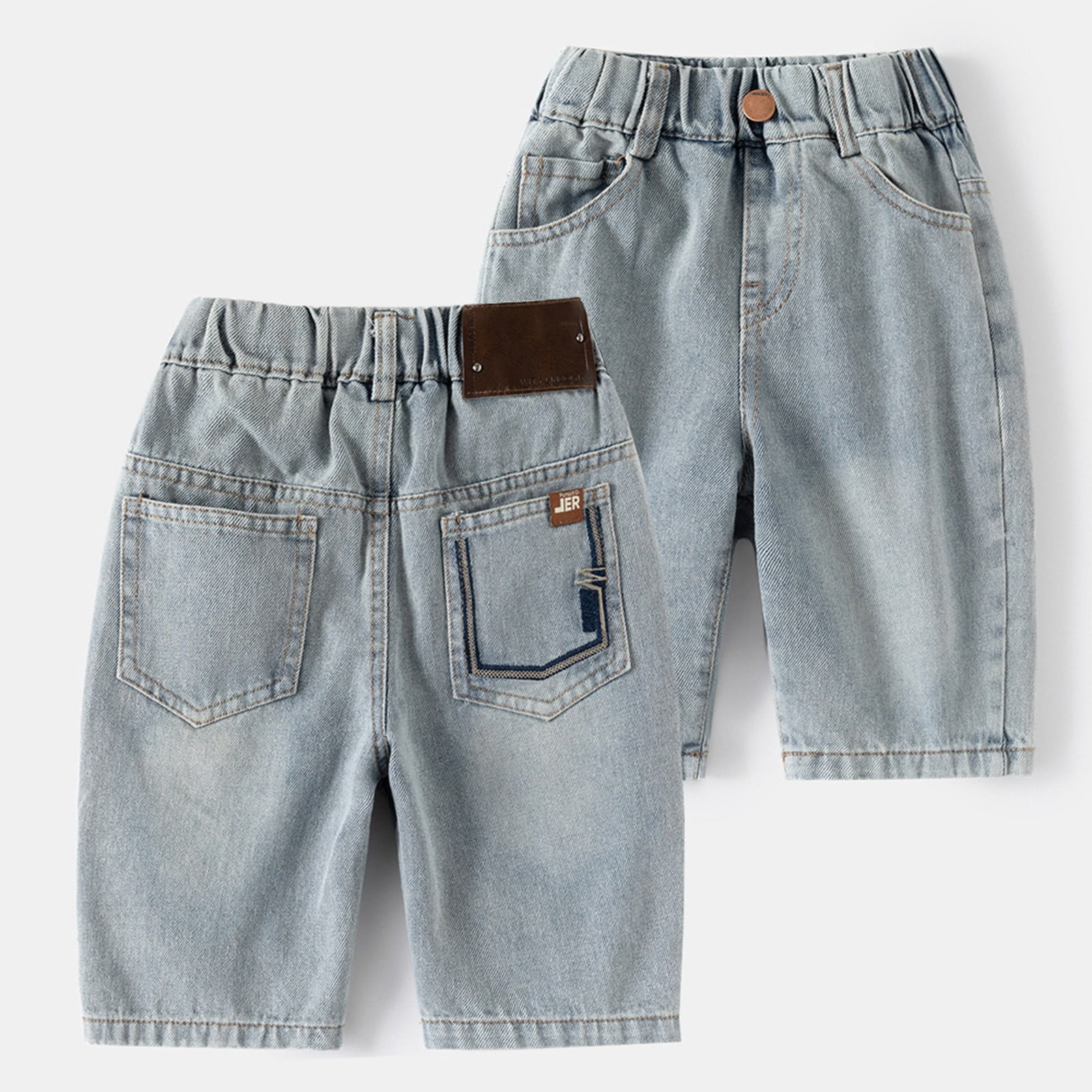 Kids Boy Jean Shorts Classic Wide Leg Loose Jorts with Pockets Kids Boy ...