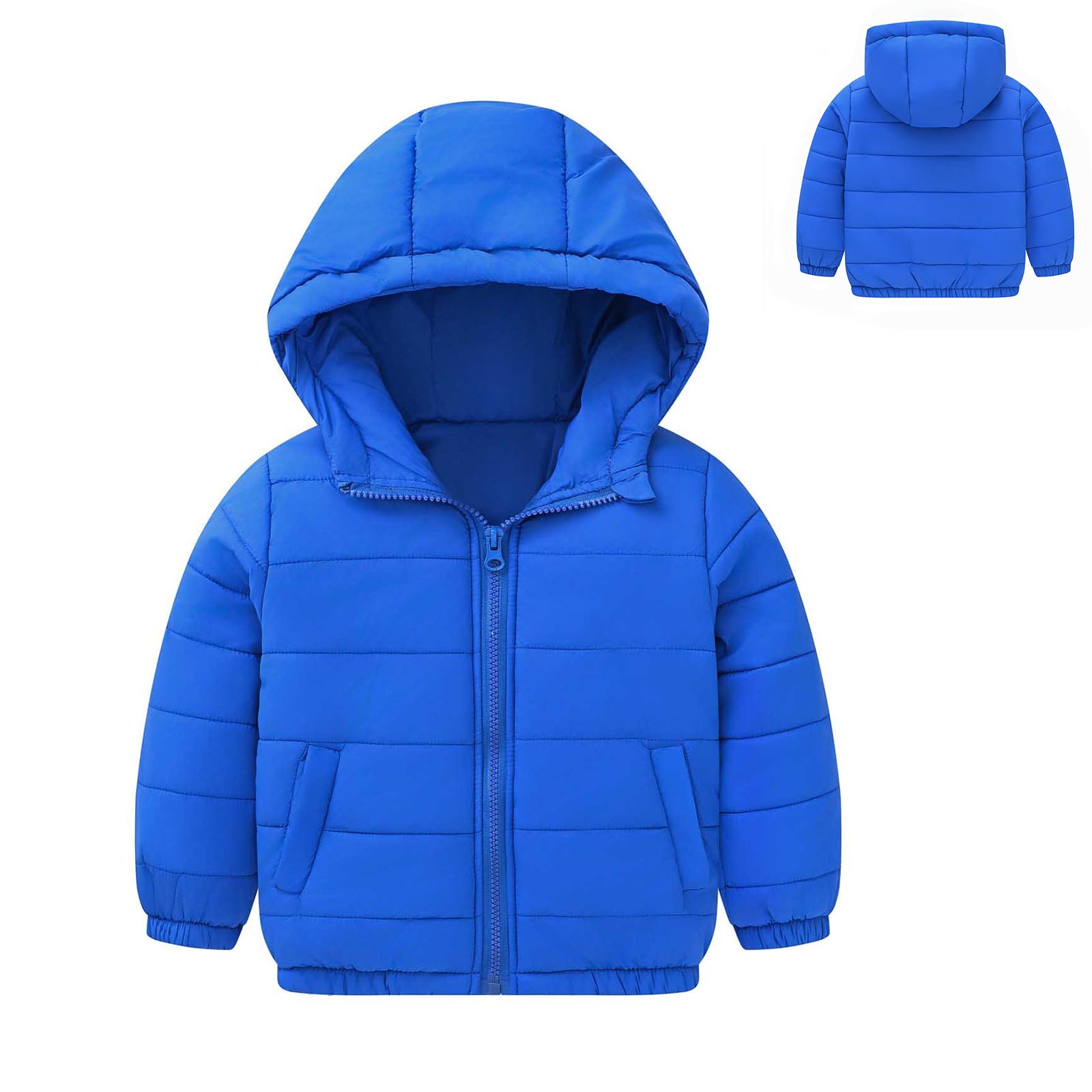Kids Boy Winter Coat with Hooded Puffer Jacket Kids Blue Puffer Jacket ...