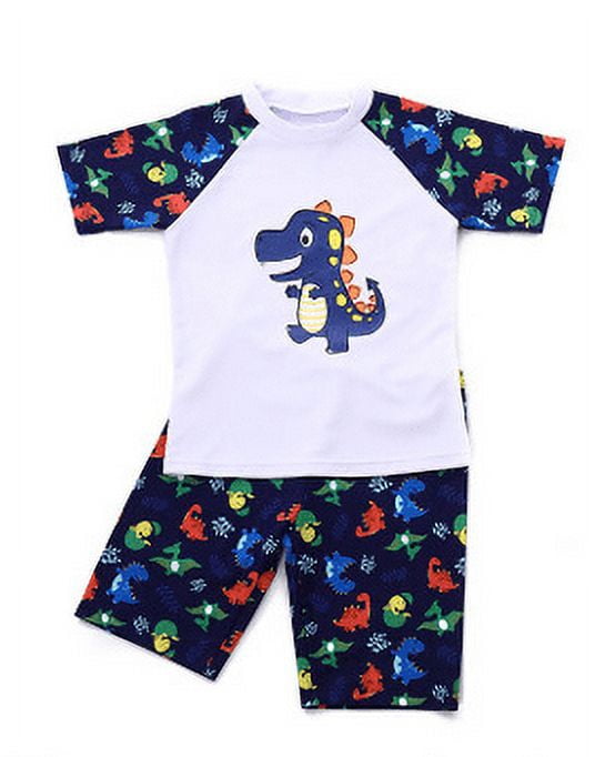 Kids Boy's Cartoon Dinosaur Printed Swimming Suits, Children Two Pieces ...