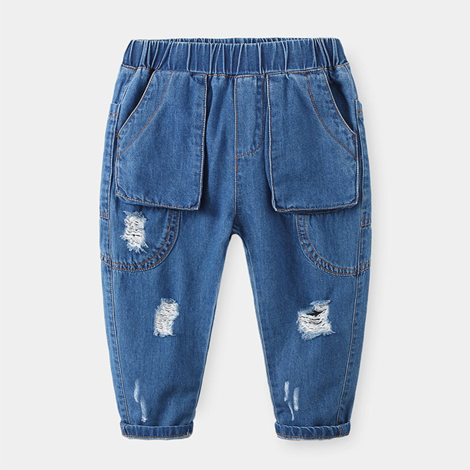 Kids Boy's Fashion Jeans Casual Stretch Wide Leg Pants Tween Boys ...