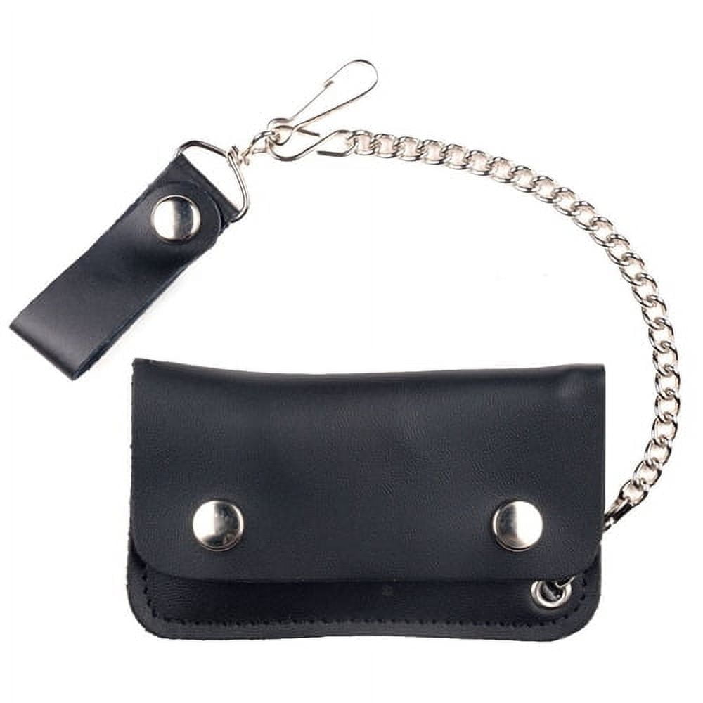 Kids Boys Black Leather Biker Chain Wallet - Walmart.com