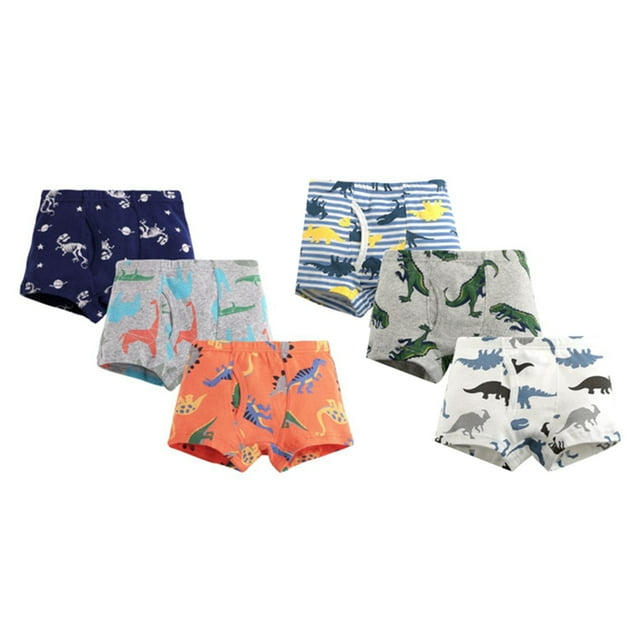 Kids Boys Boxer Briefs Toddler Cotton Underwear Shorts Car Dinosaur ...