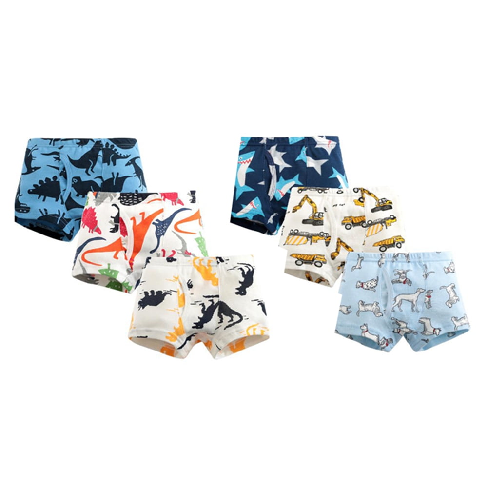 Kids Boys Boxer Briefs Toddler Cotton Underwear Shorts Car Dinosaur ...