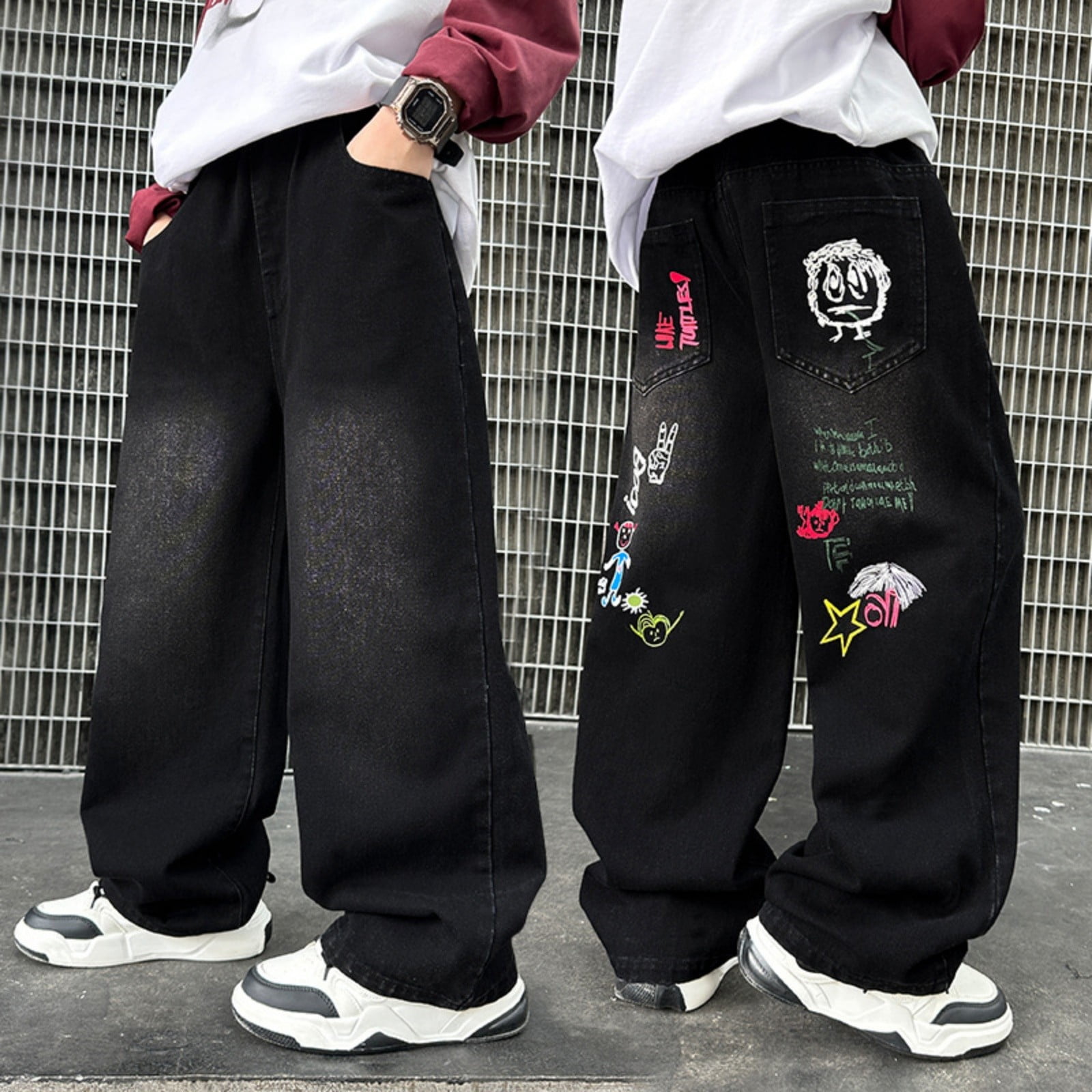 Kids Boys Denim Jeans pants,Classic Baggy Cargo Jean Pants Boys Summer ...