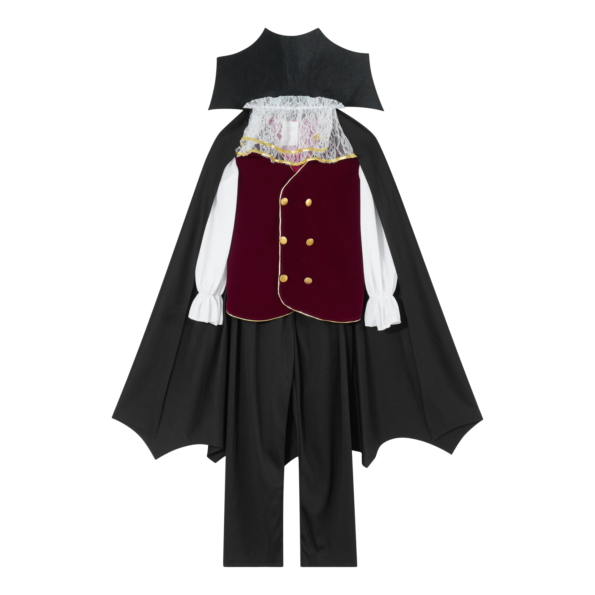 Kids Boys Devil Vampire Costume Shirt Cloak Outfit Medieval Renaissance ...