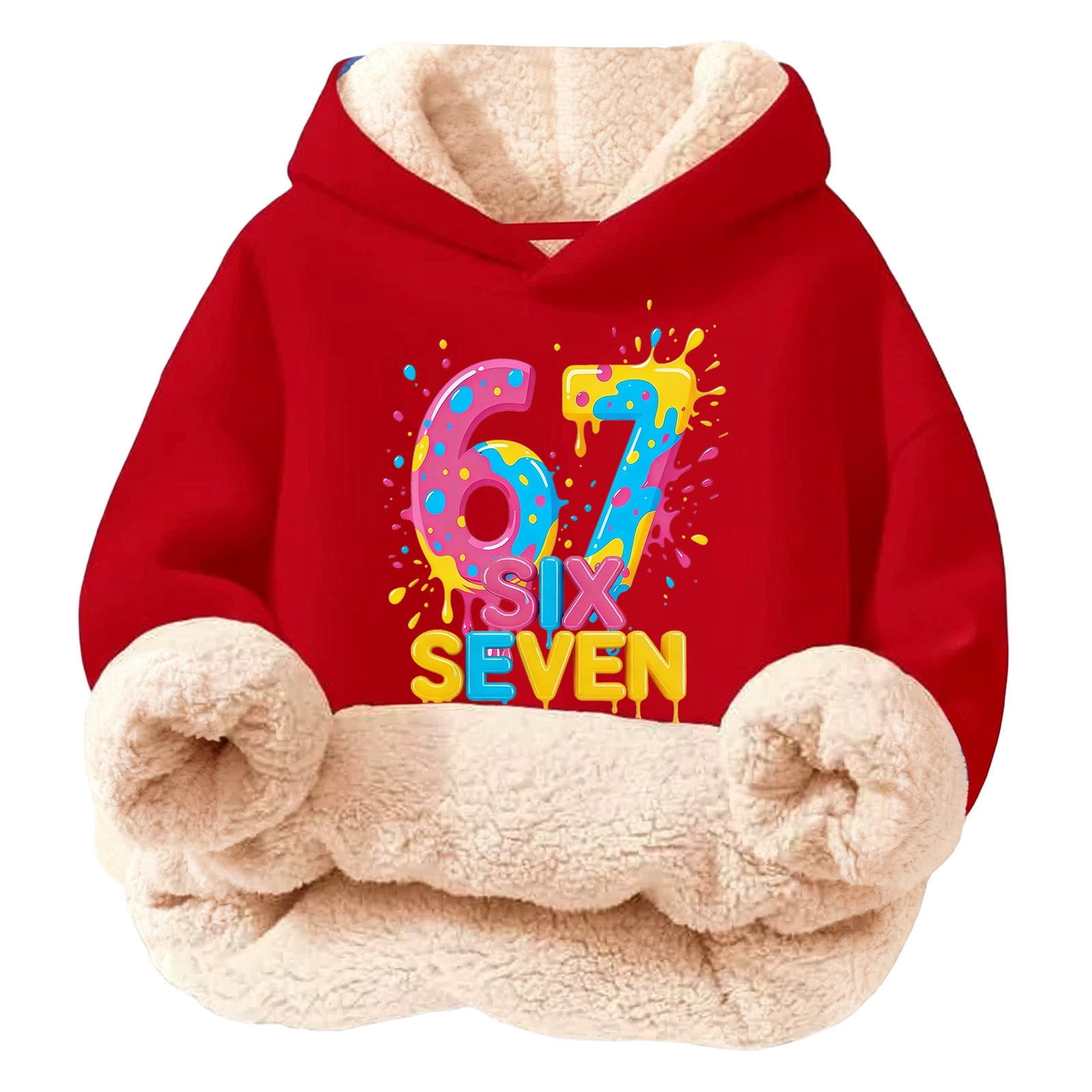 Kids Boys Funny 67 Number Hoodies Sweatshirt Rap Crew Neck Long Sleeve ...