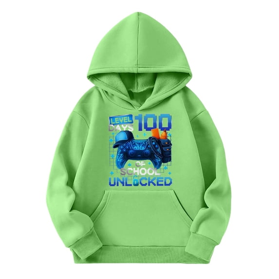 Kids Boys Girls 100 Days of School Sweatshirt - Letter Print Long ...