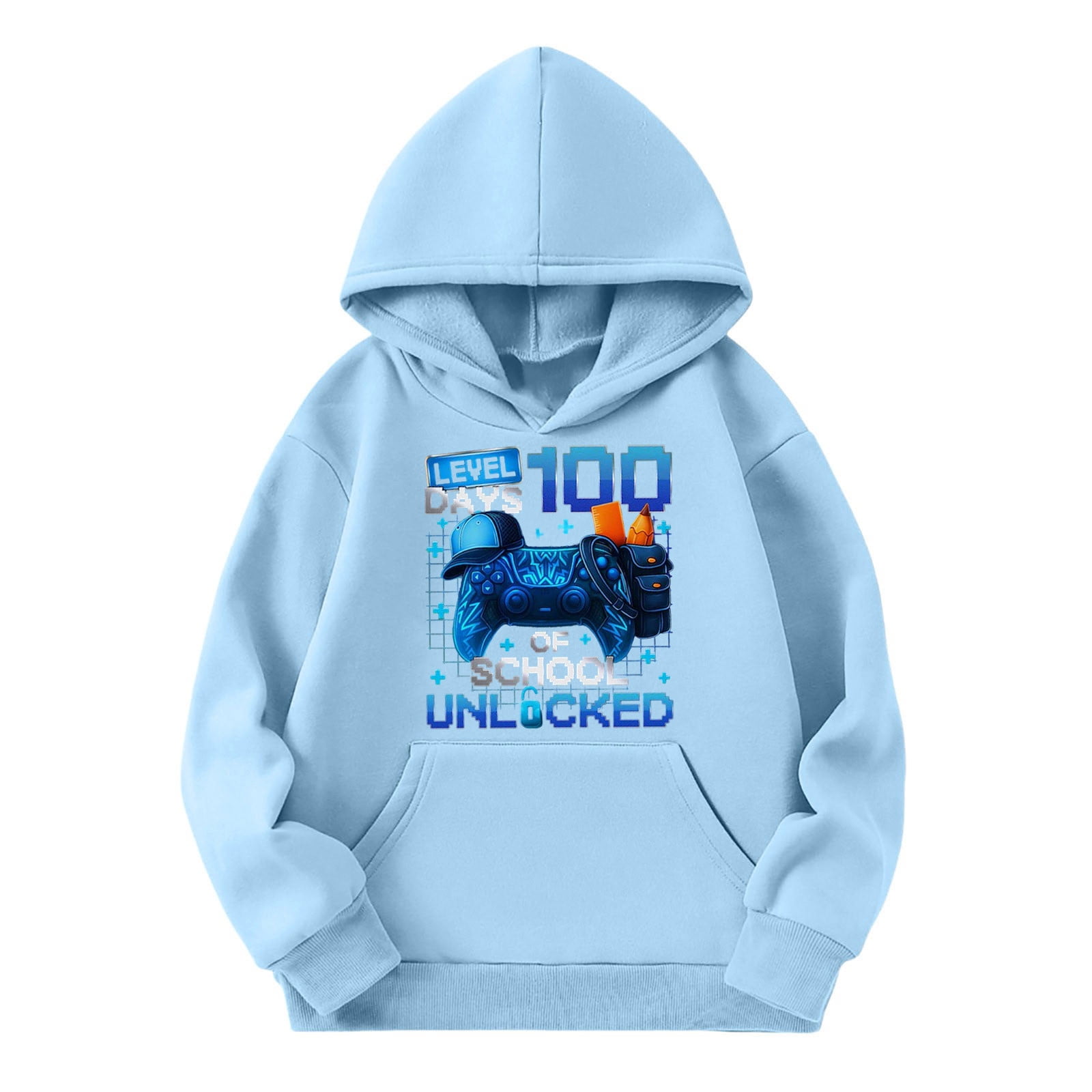 Kids Boys Girls 100 Days of School Sweatshirt - Letter Print Long ...