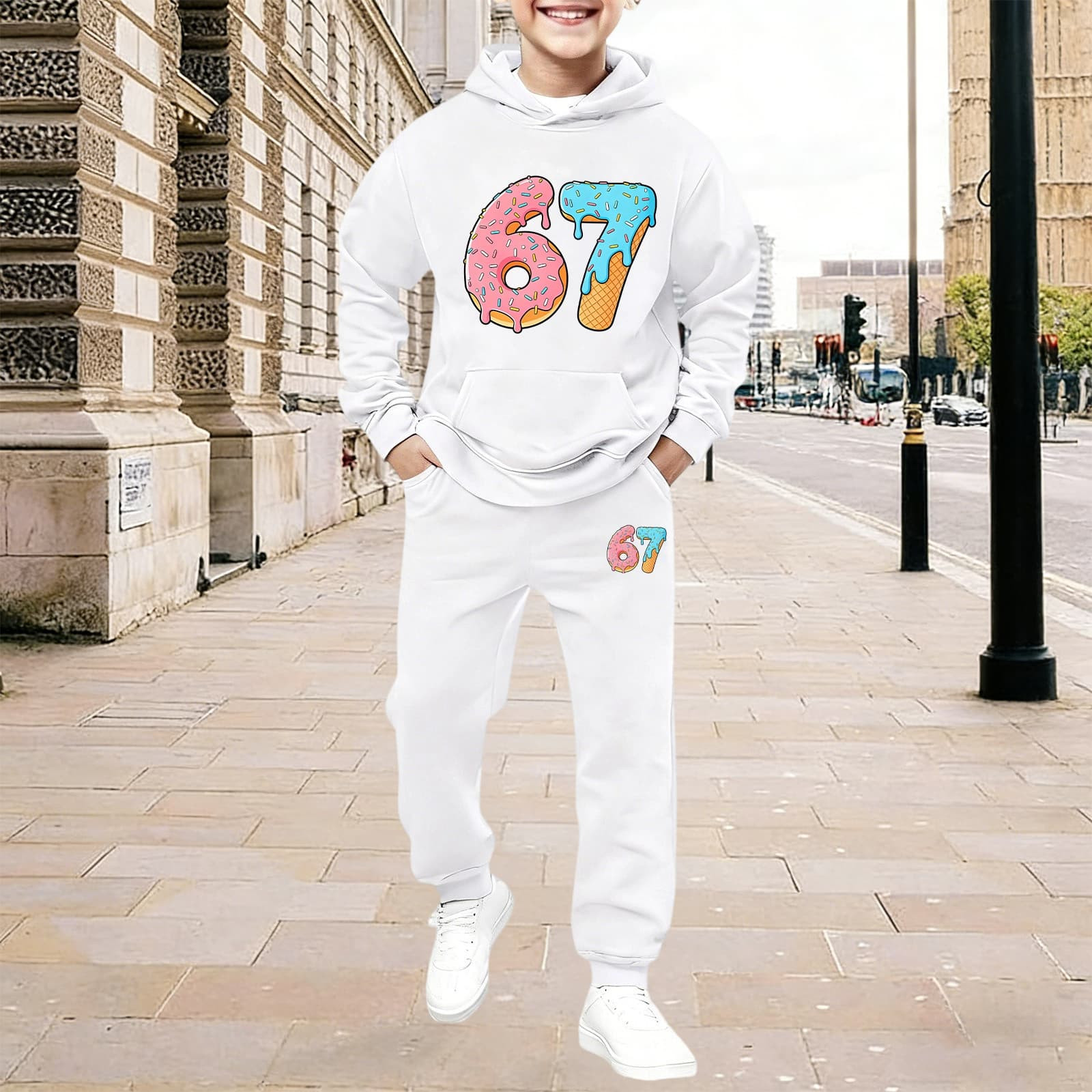 Kids Boys Girls Active Sweatsuit - 2 Piece Six Seven Meme Novelty Six ...