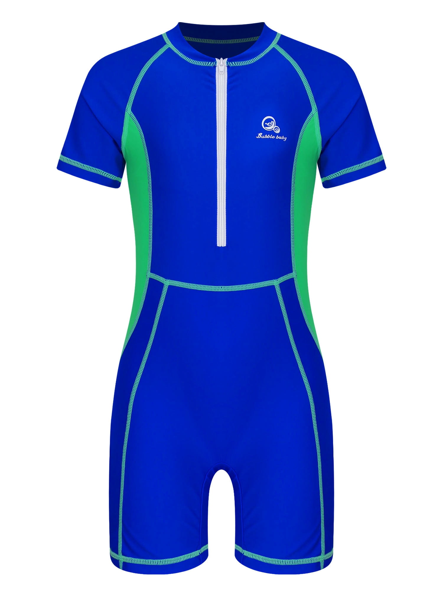 Kids Boys Girls Athletic One Piece Swimsuit Short Sleeve Boyleg ...