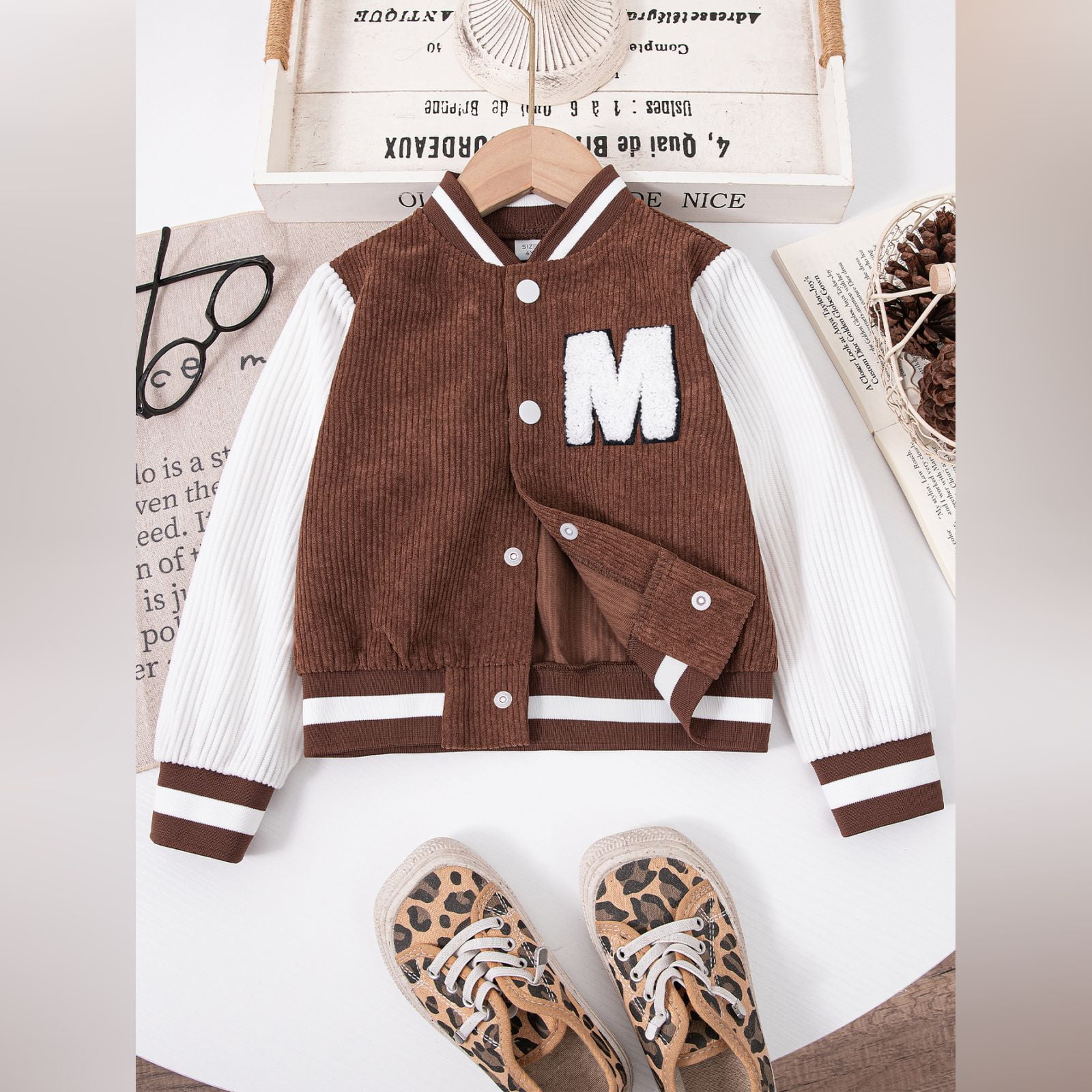 Kids Boys Girls Baseball Jacket Toddler Varsity Fleece Letterman Coat ...