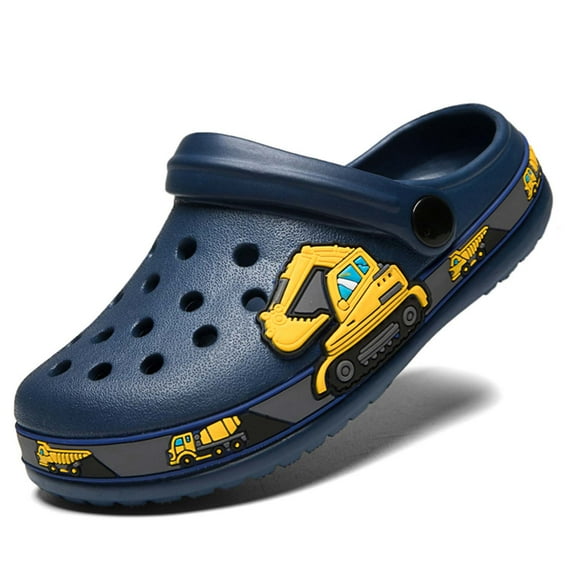 Boys Girls Toddler Clogs Cute Cartoon Slip on Garden Clogs One-Foot ...