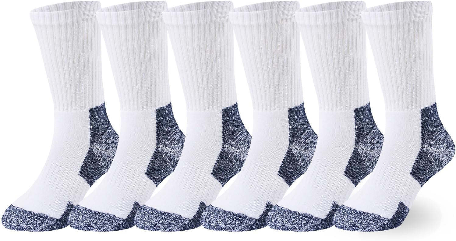 Kids Boys/Girls' Cushioned Crew Socks Thick Cotton Athletic Socks 6 ...