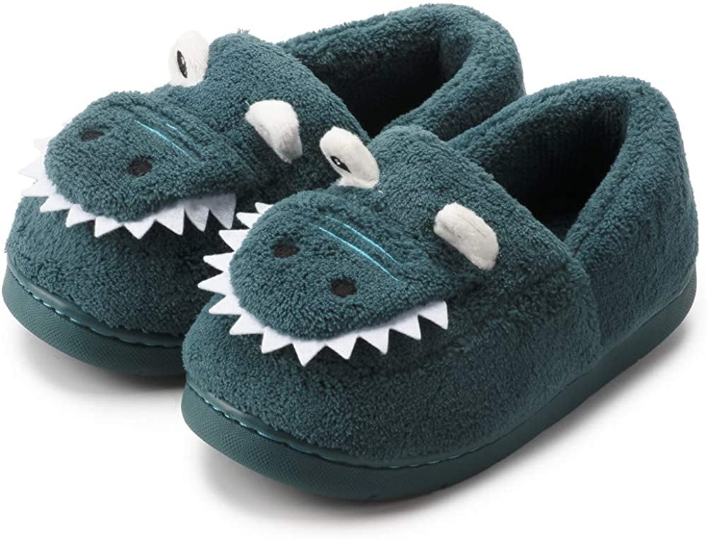 Kids Boys Girls Cute Cartoon Gator?Slippers?Winter Warm?Furry Animal ...