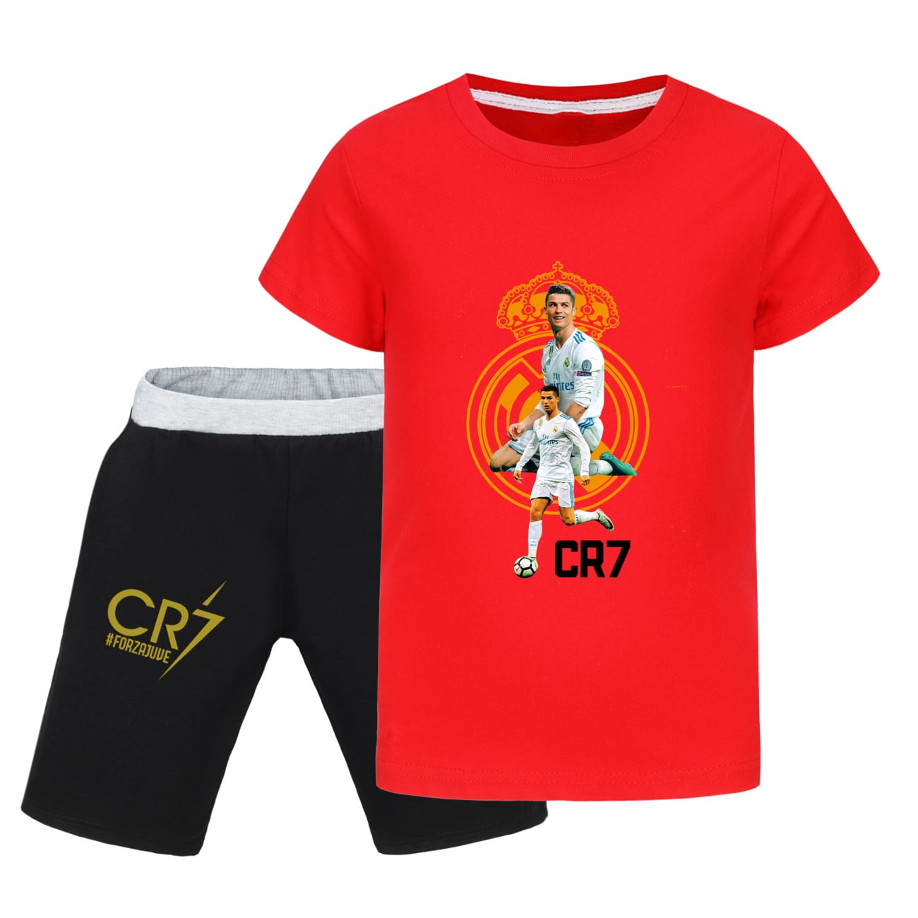 Kids Boys Girls Football Star CR7 Cristiano Ronaldo Cartoon Graphics ...