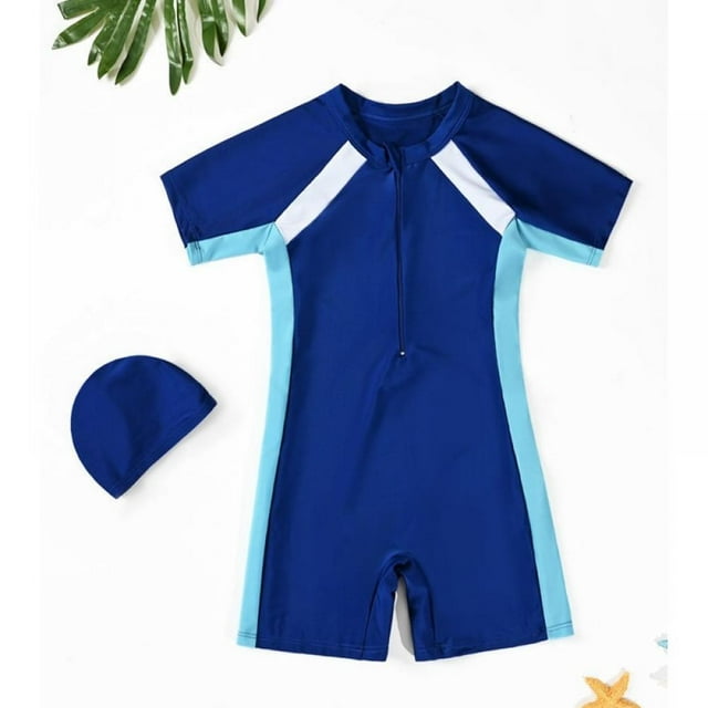 Kids Boys Girls One Piece Rashguard Swimsuit Kids Summer Beach Bathing ...