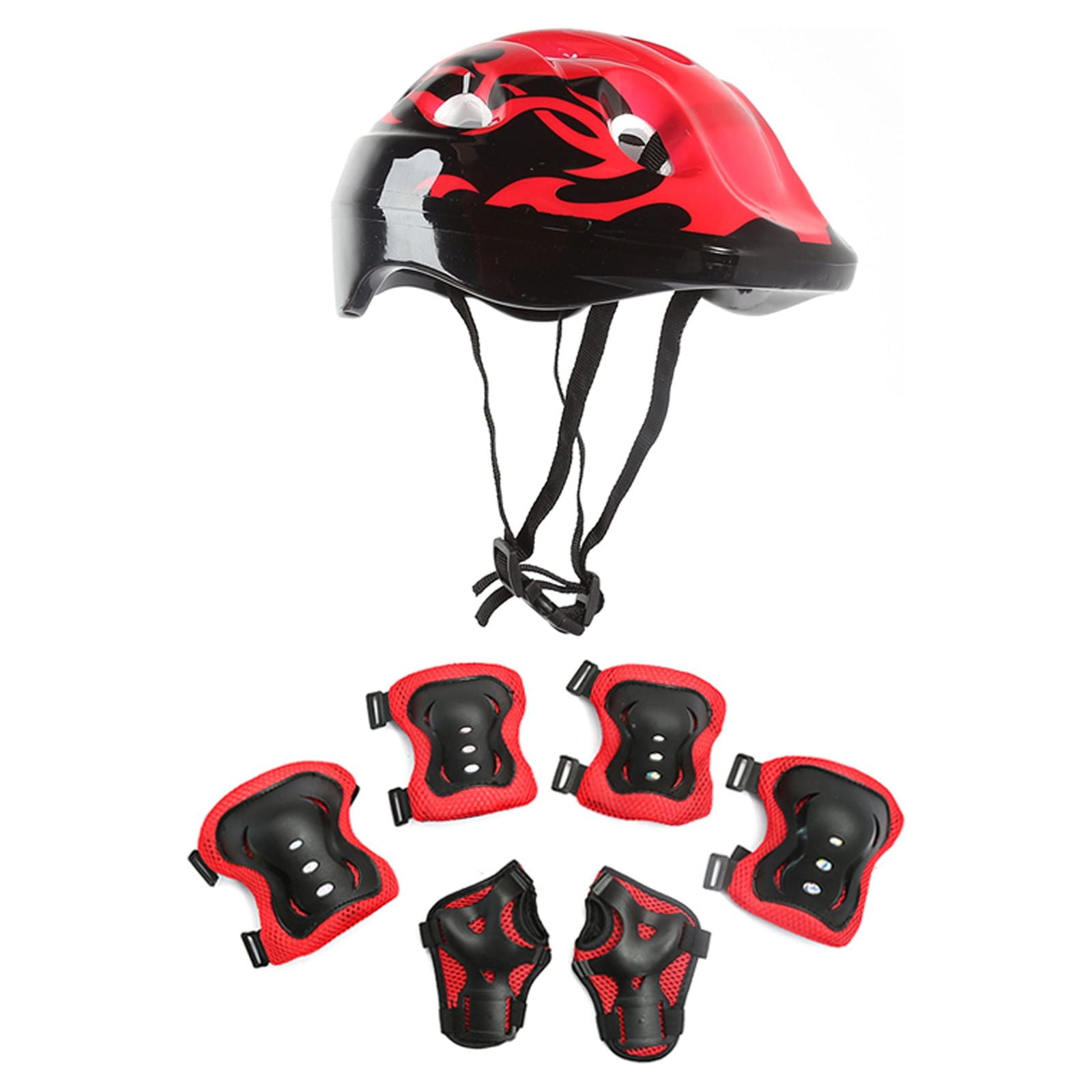 Children's Safety Gear Set: Bike Helmet, Knee & Elbow Pads, Wrist Guard ...