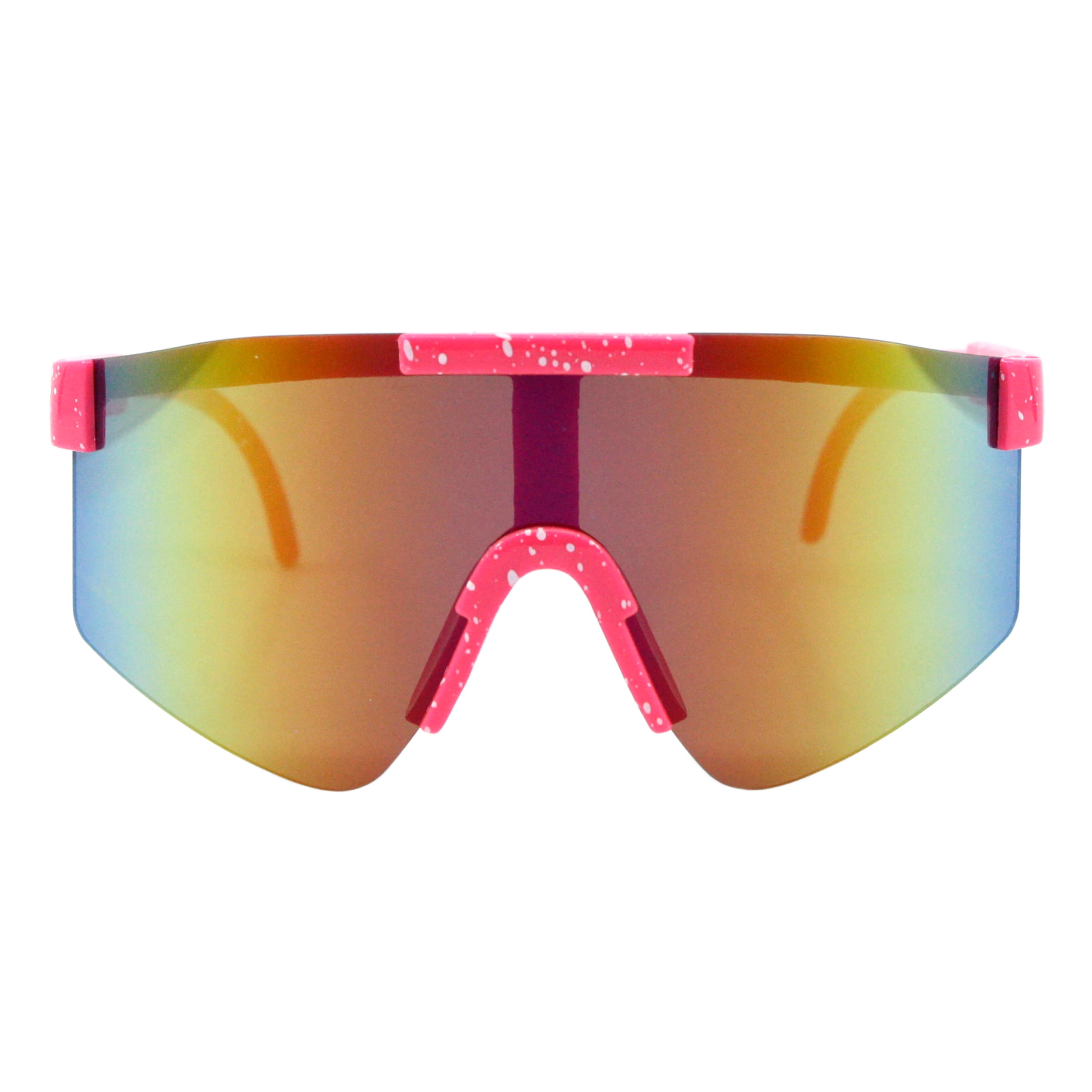 Kids Boys & Girls Sunglasses Oversized Sports Pink, Fuchsia Mirror Lens ...