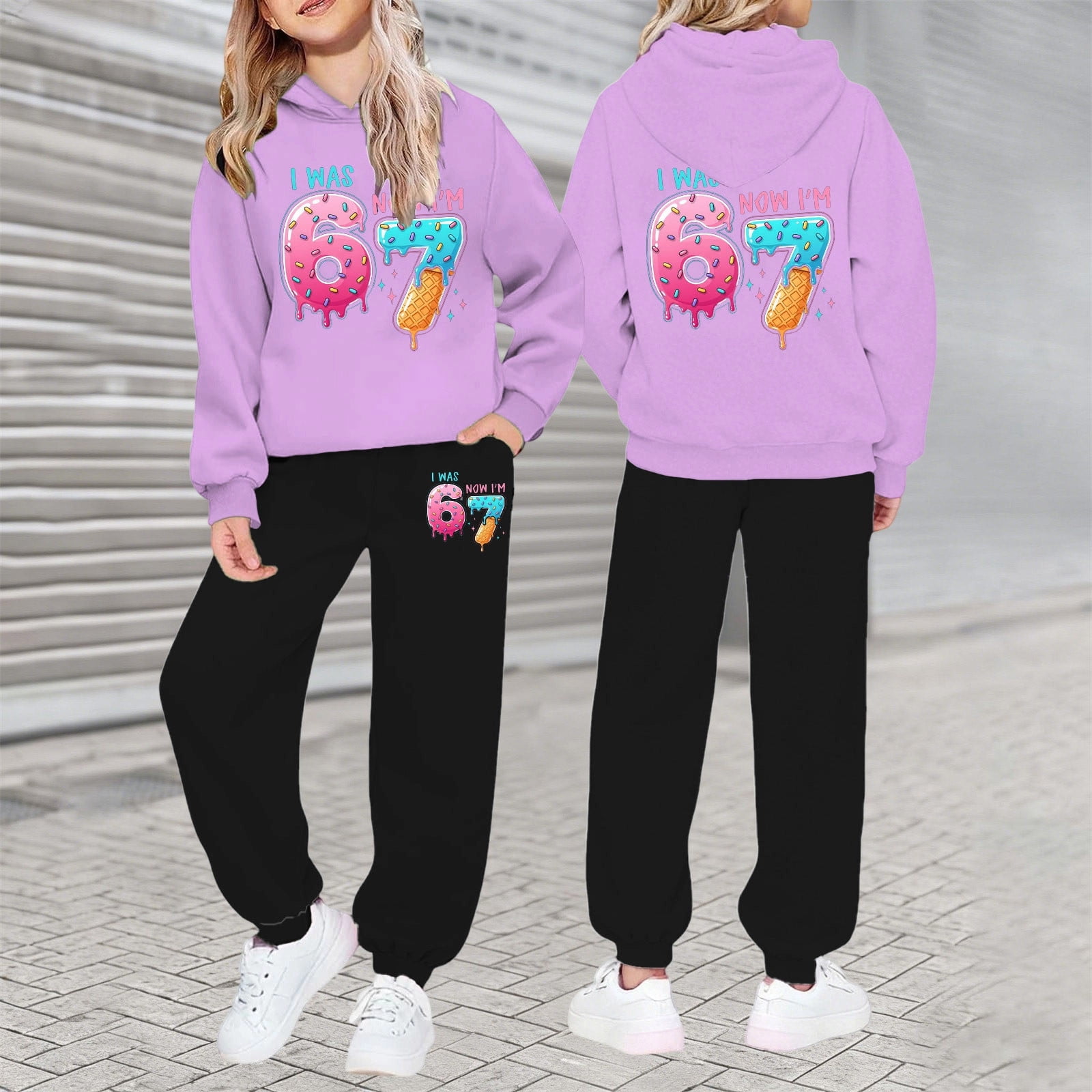 Kids Boys Girls Sweatsuit Set - 2PC Six Seven Meme Novelty Six Seven ...