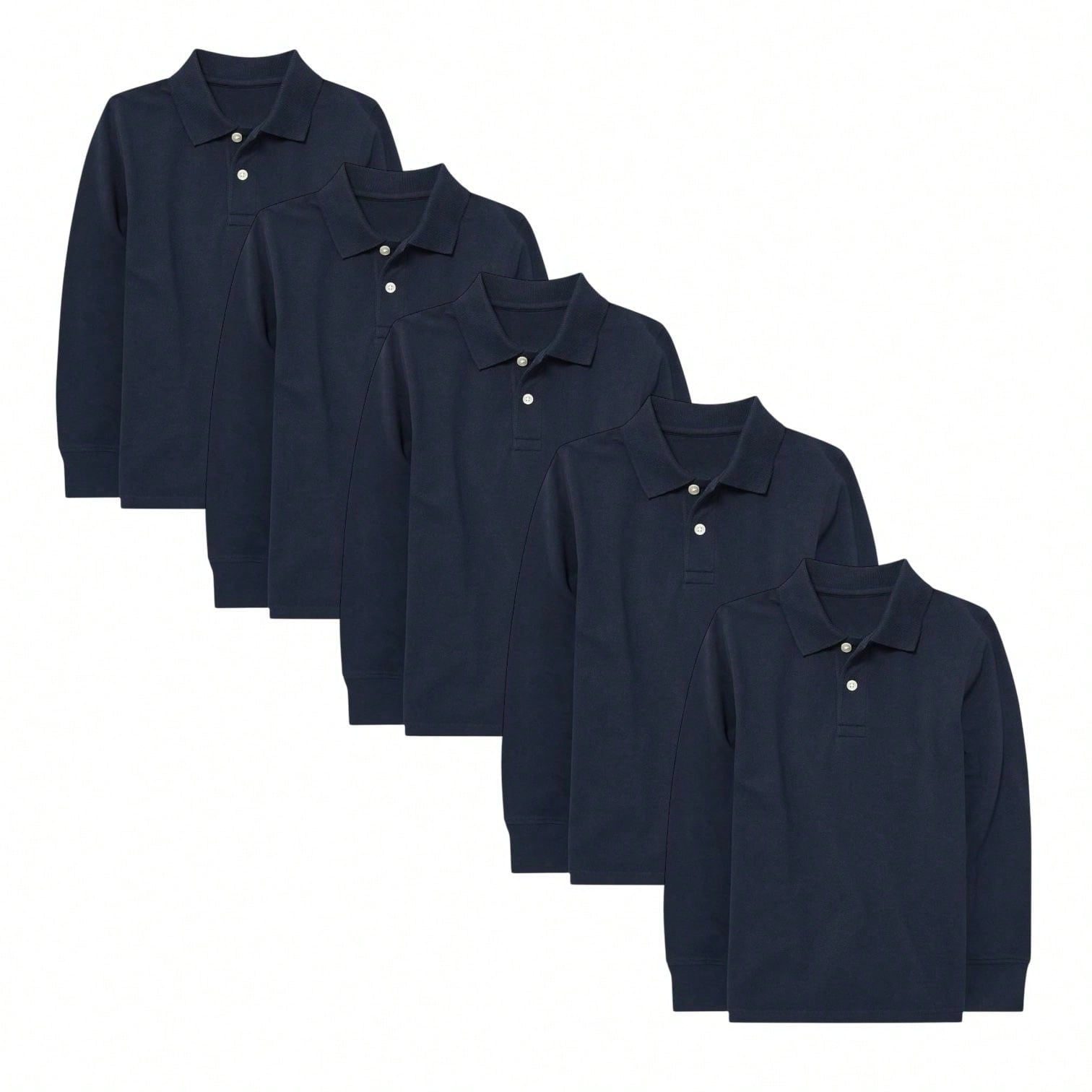 Kids Boys Pique School Uniform Polos - 5 Pack Sizes 8y to 16y Available ...