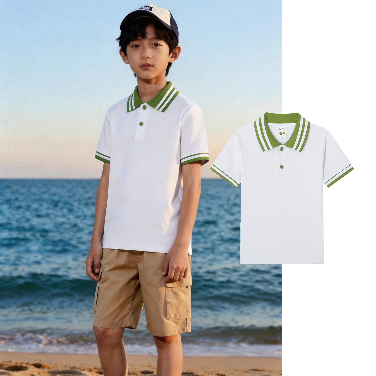 Kids Boys' Polo Shirts Short Sleeve Gray Button down Shirt Boys Boys ...