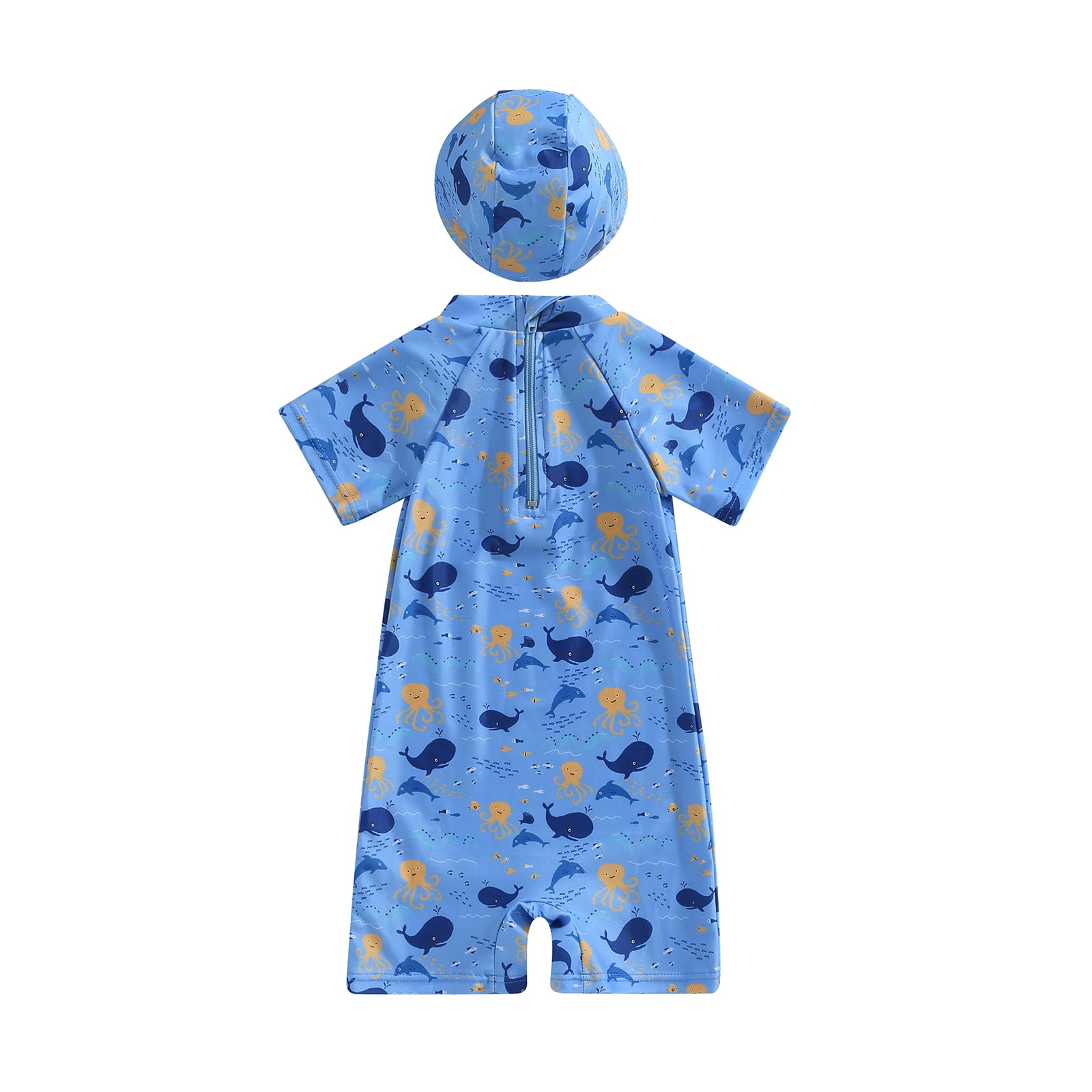 Kids Boys Rash Guard, Long/Short Sleeve Fish Print Summer Swimsuit ...