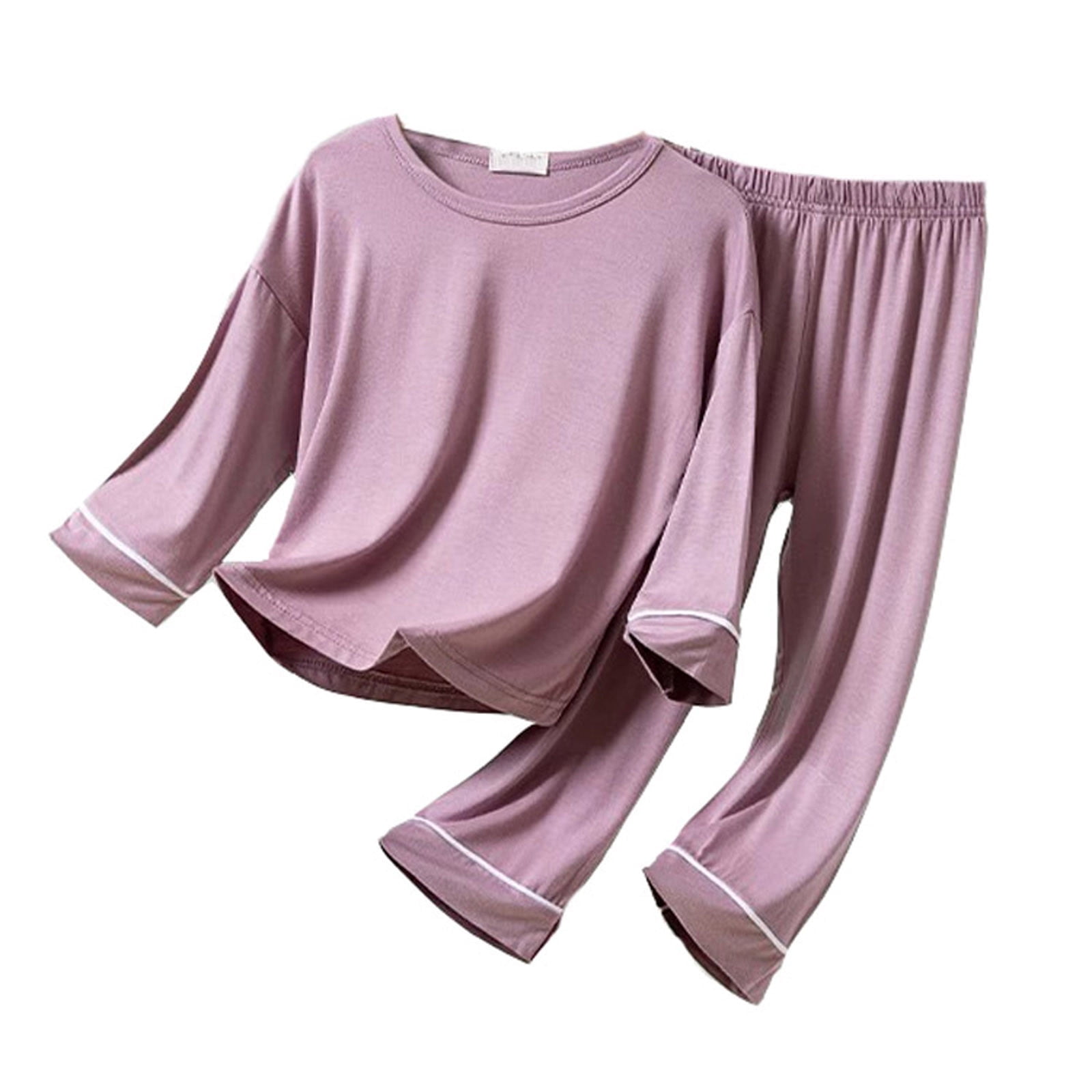 Kids Boys Satin Pajamas Set Solid Color Girls Button Down Pajamas Set ...