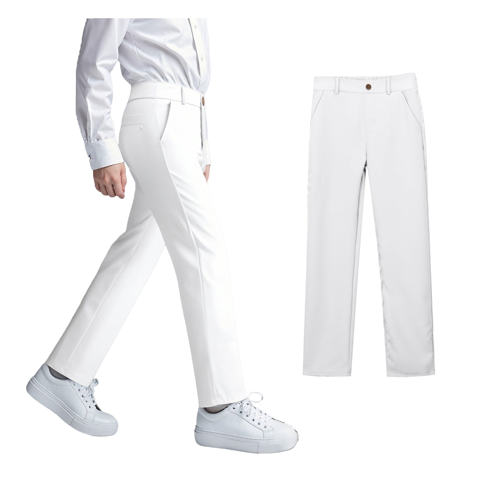 Kids Boys School Uniform Pants Pull On Chino Pants With Pockets ...